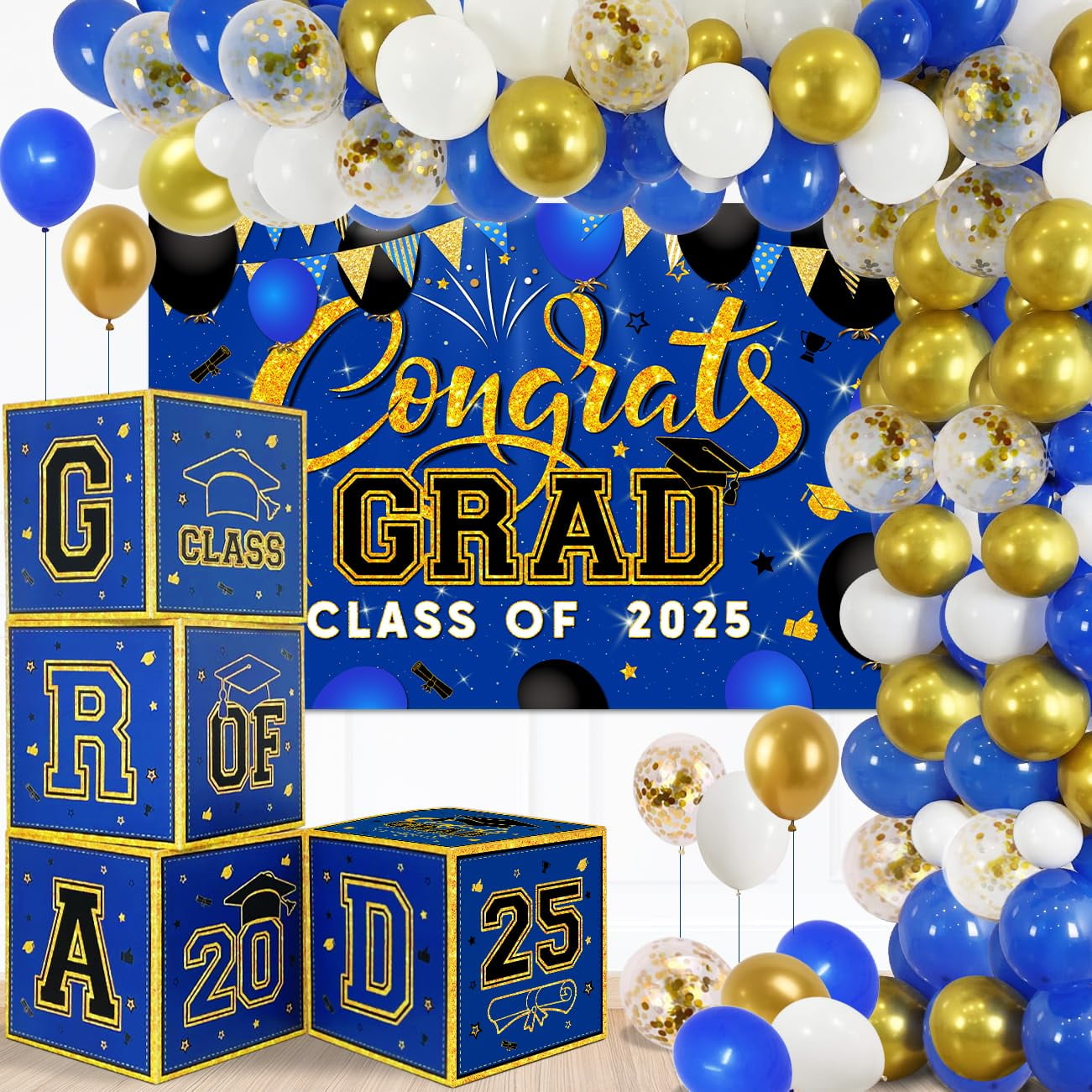 Graduation Decorations Class CORNET of 2024 Blue and Gold Graduation ...