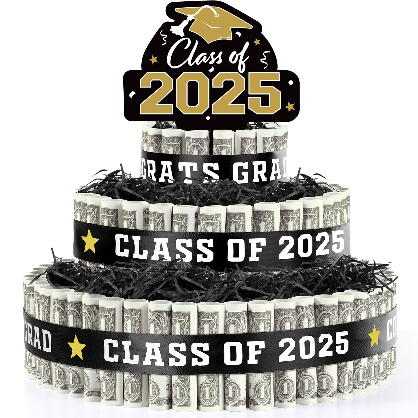Graduation Decorations Class of IFF17 2025, 58 PCS Black and Gold ...