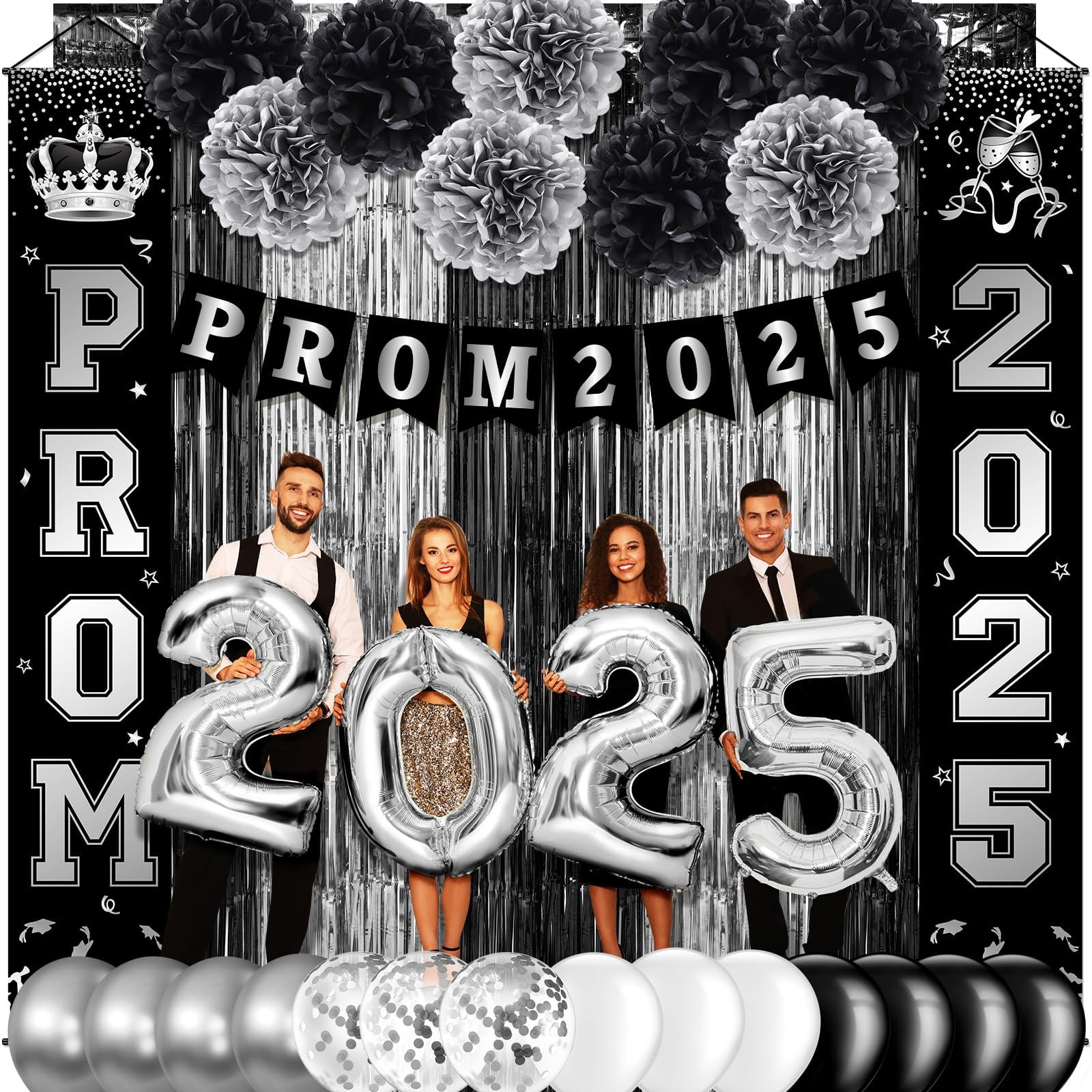 Graduation Decorations Class of IFF17 2025,Prom 2025 Banner Curtain ...