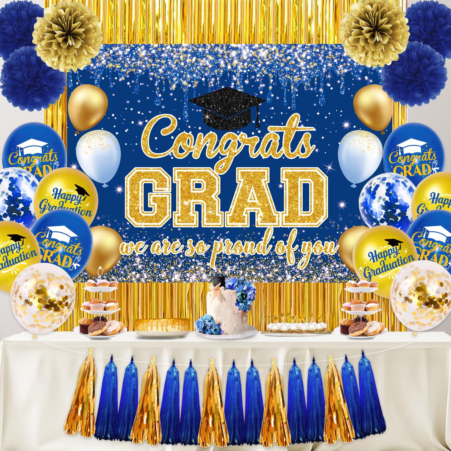 Graduation Decorations Class of MMF7 2025, Congrats Grad Backdrop ...