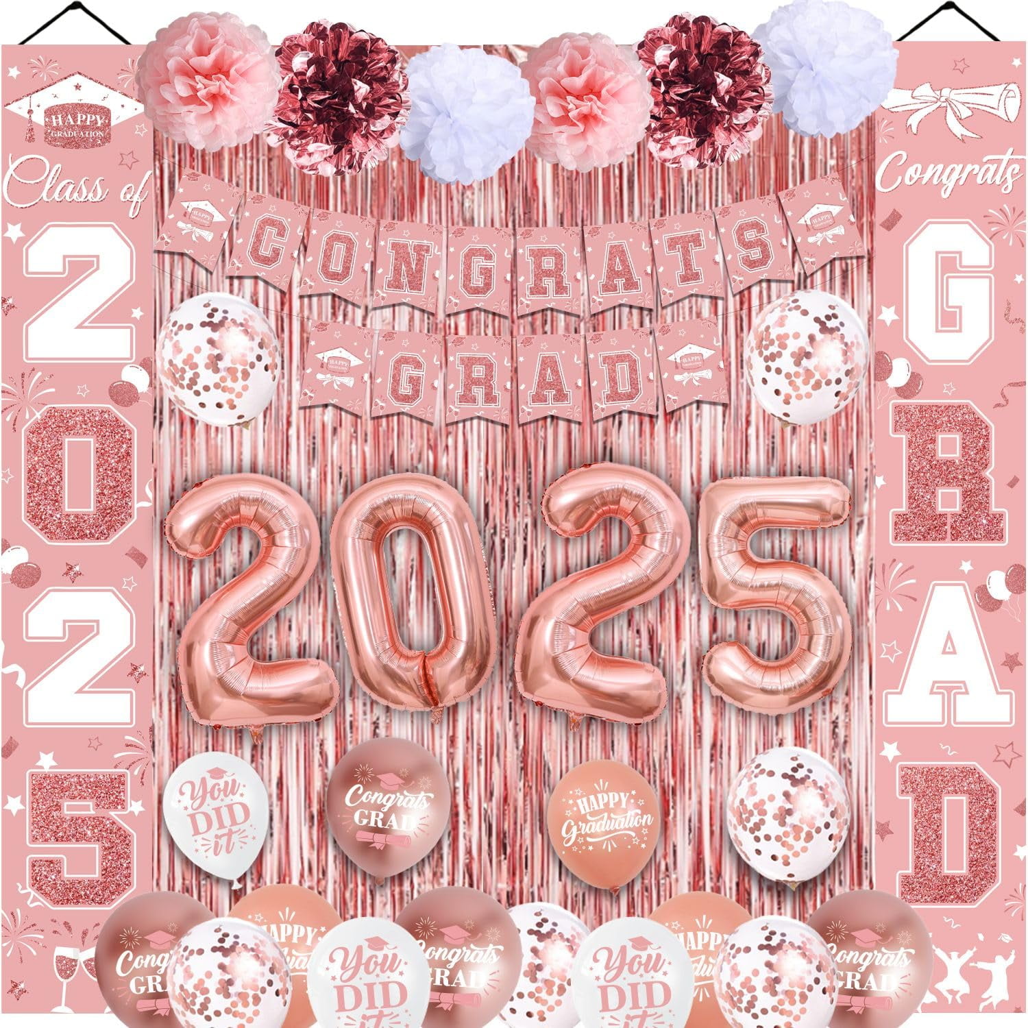 Graduation Decorations Class of MMF7 2025, Graduation Banner, Congrats ...