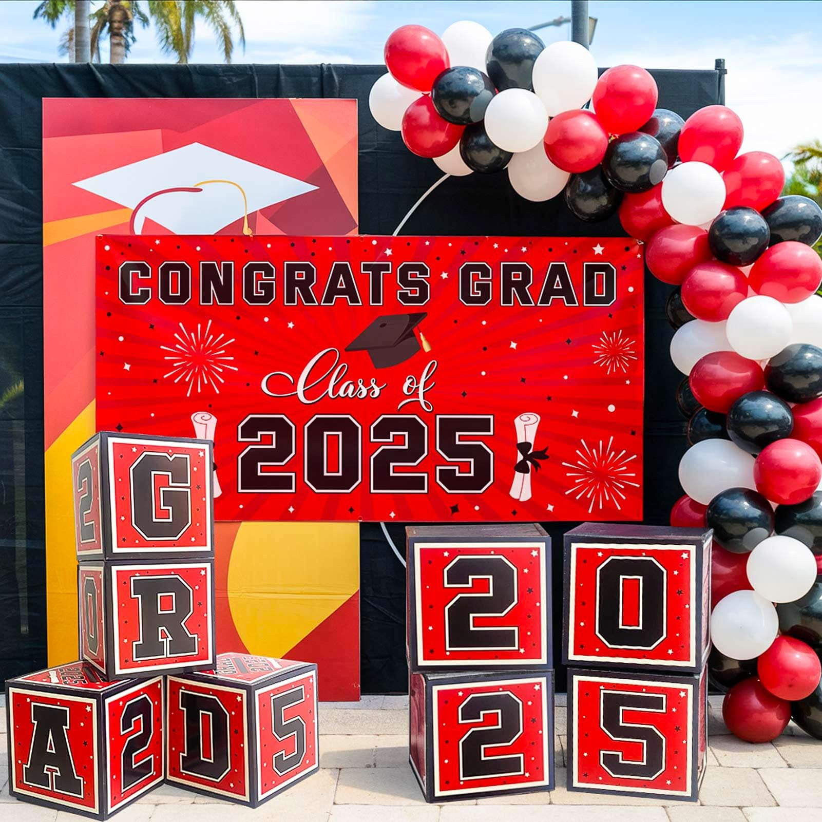 Graduation Decorations Class of MMF7 - Black, Red & White | GRAD ...