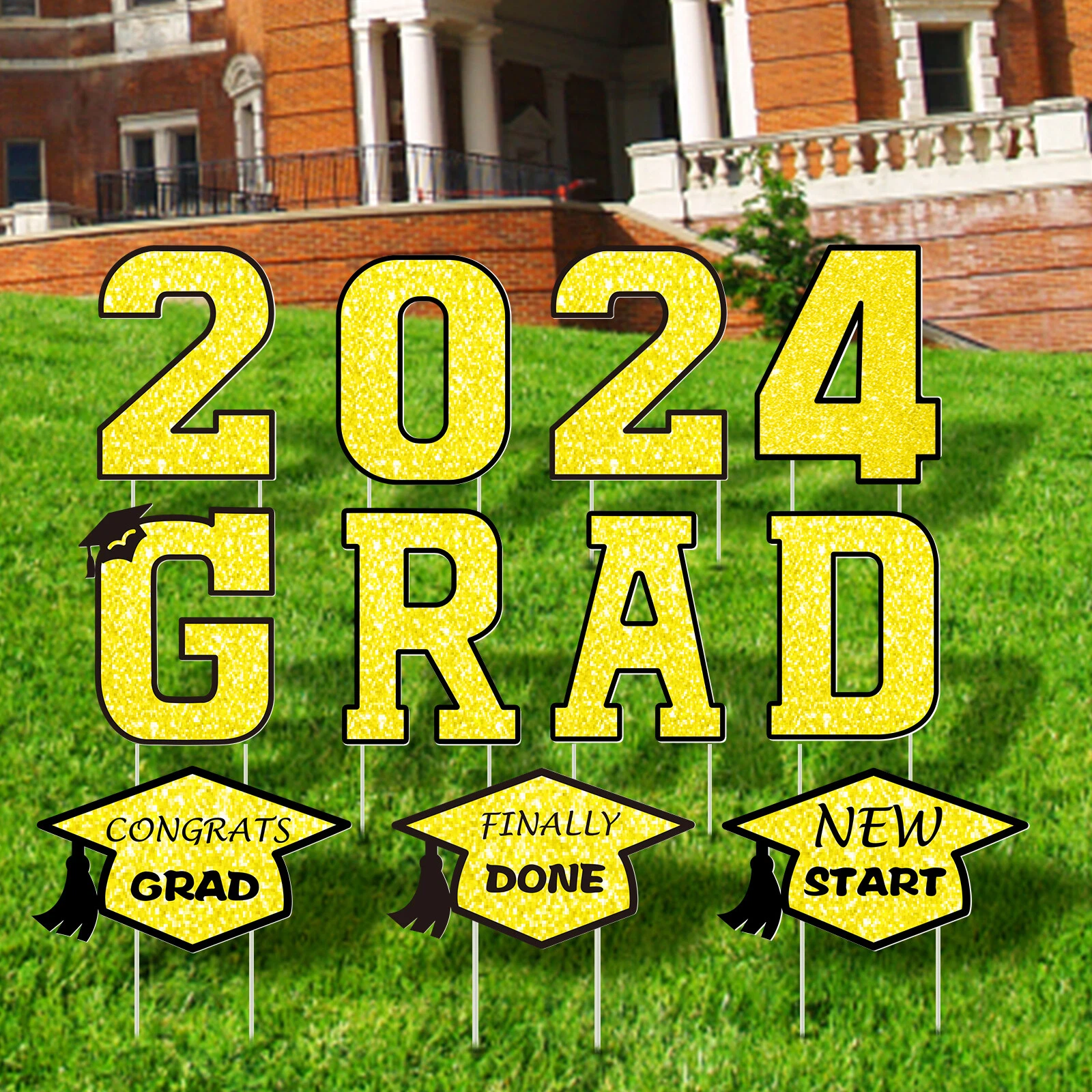 Graduation Decorations Class Of 2024 Yard Sign Congrats Plastic Grad ...