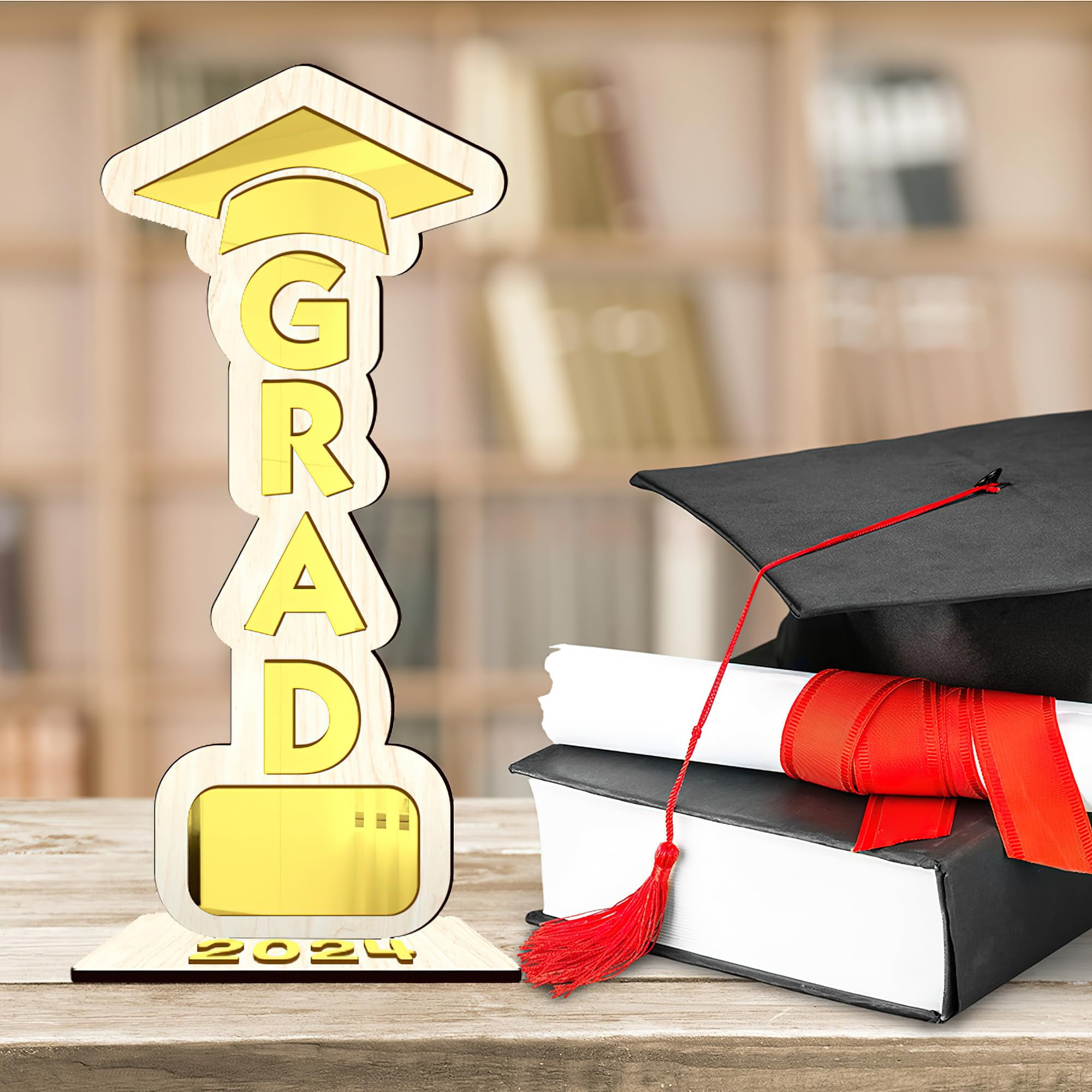 Graduation Decorations Class Ornaments YPF5 of 2024 Gold Grad ...