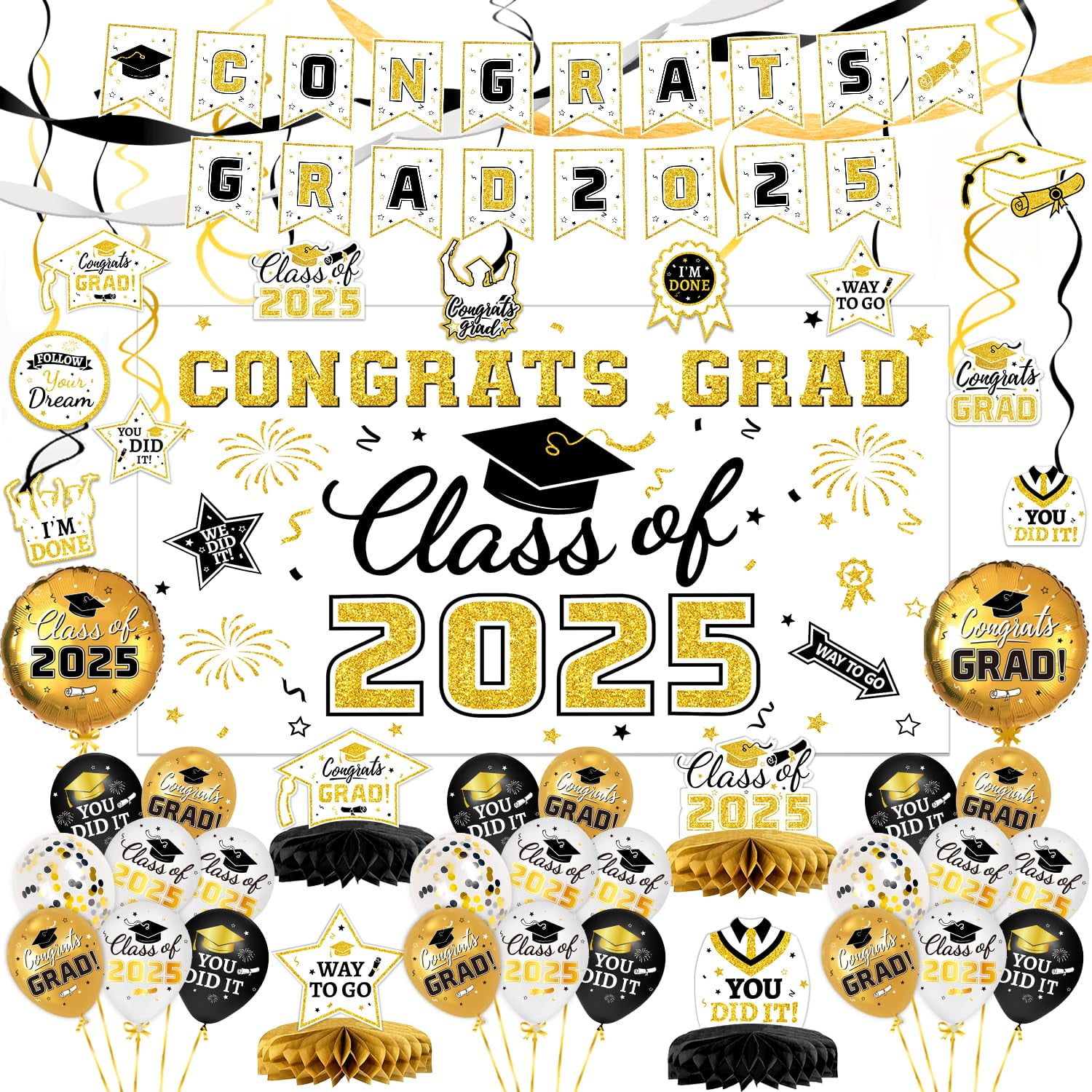 Graduation Decorations Class of RRF12 2025 - Congrats Grad Banner ...