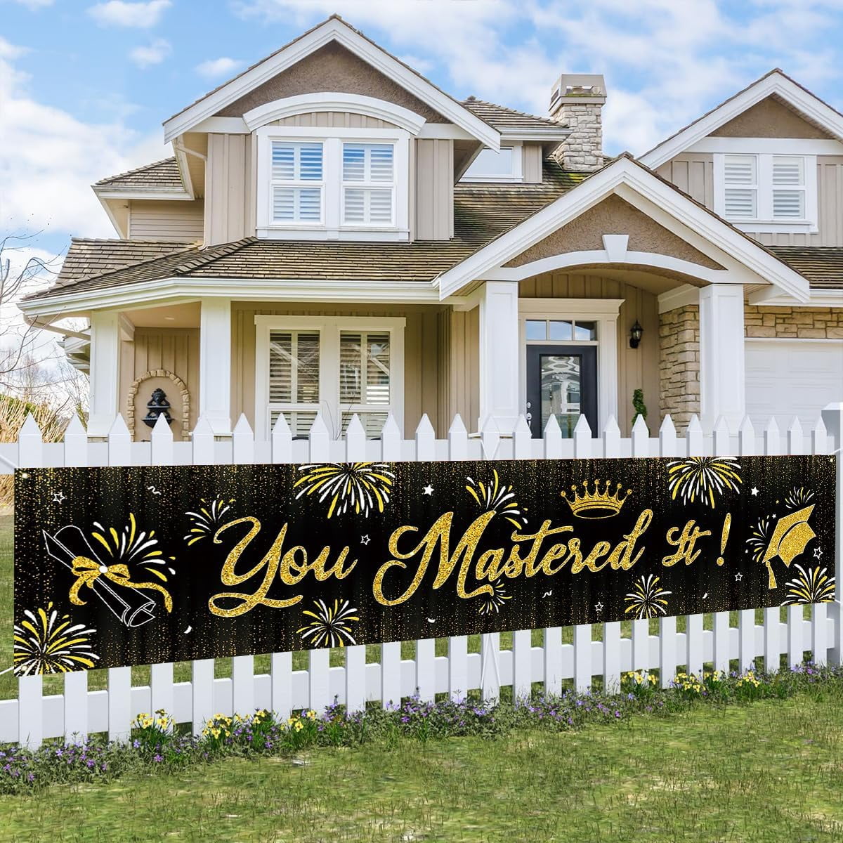 Graduation Decorations Class of 2024 Congratulations Grad Fence Banner ...