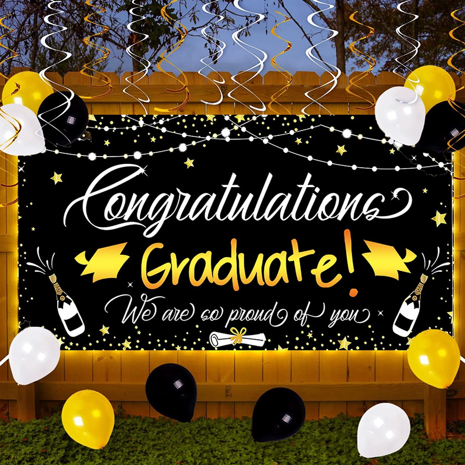Graduation Decorations Class of 2025, Large Congrats Grad Banner ...