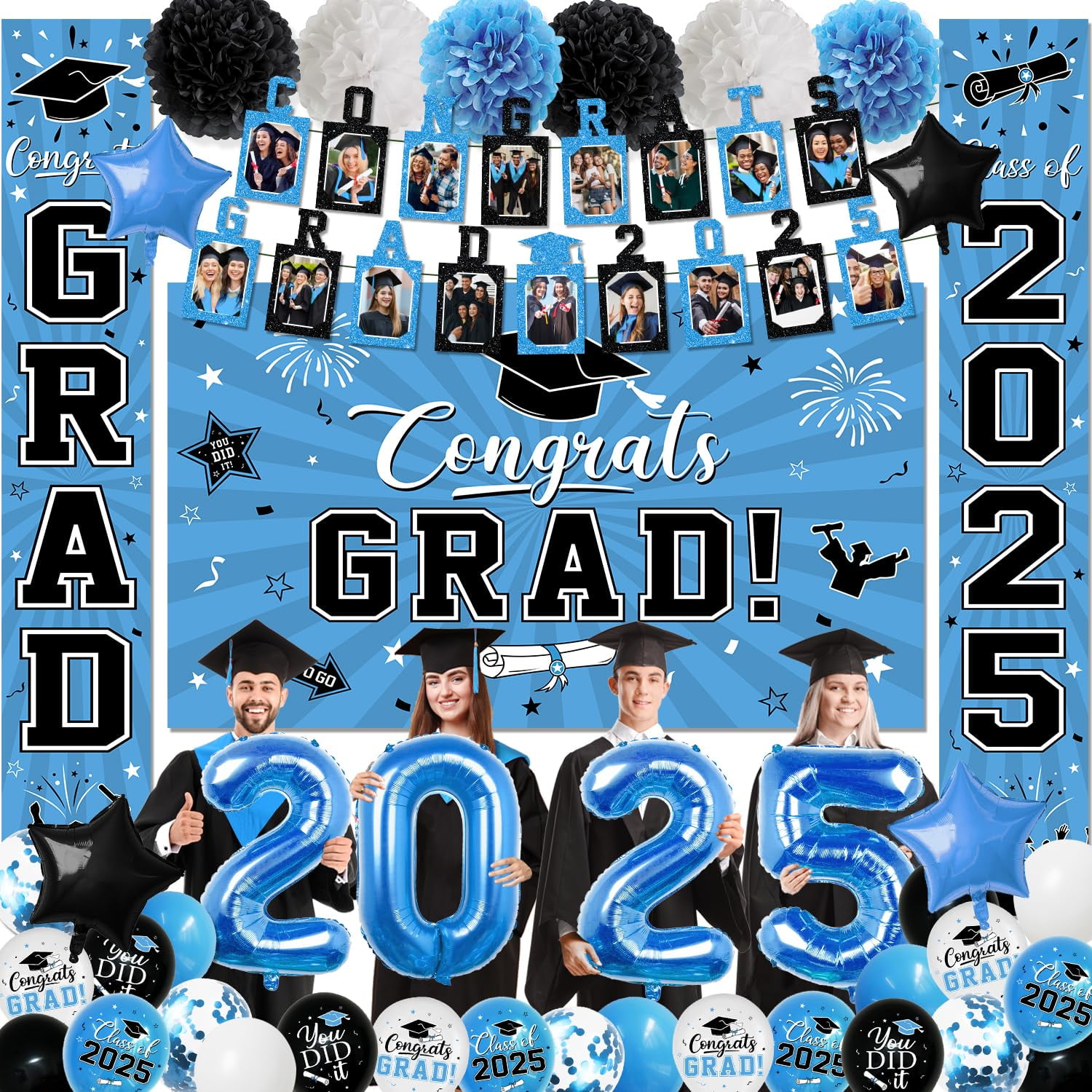 Graduation Decorations, Light DHF10 Blue Themed Class of Decorations ...