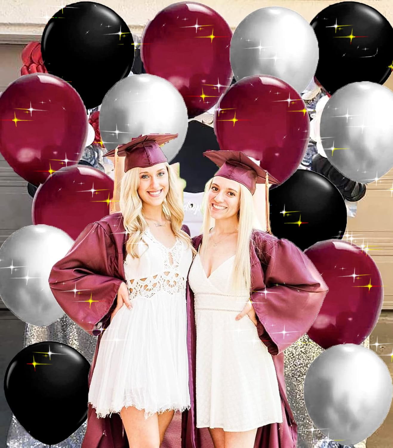 Graduation Decorations Maroon AJH3 Black 2025/Burgundy Graduation Party ...