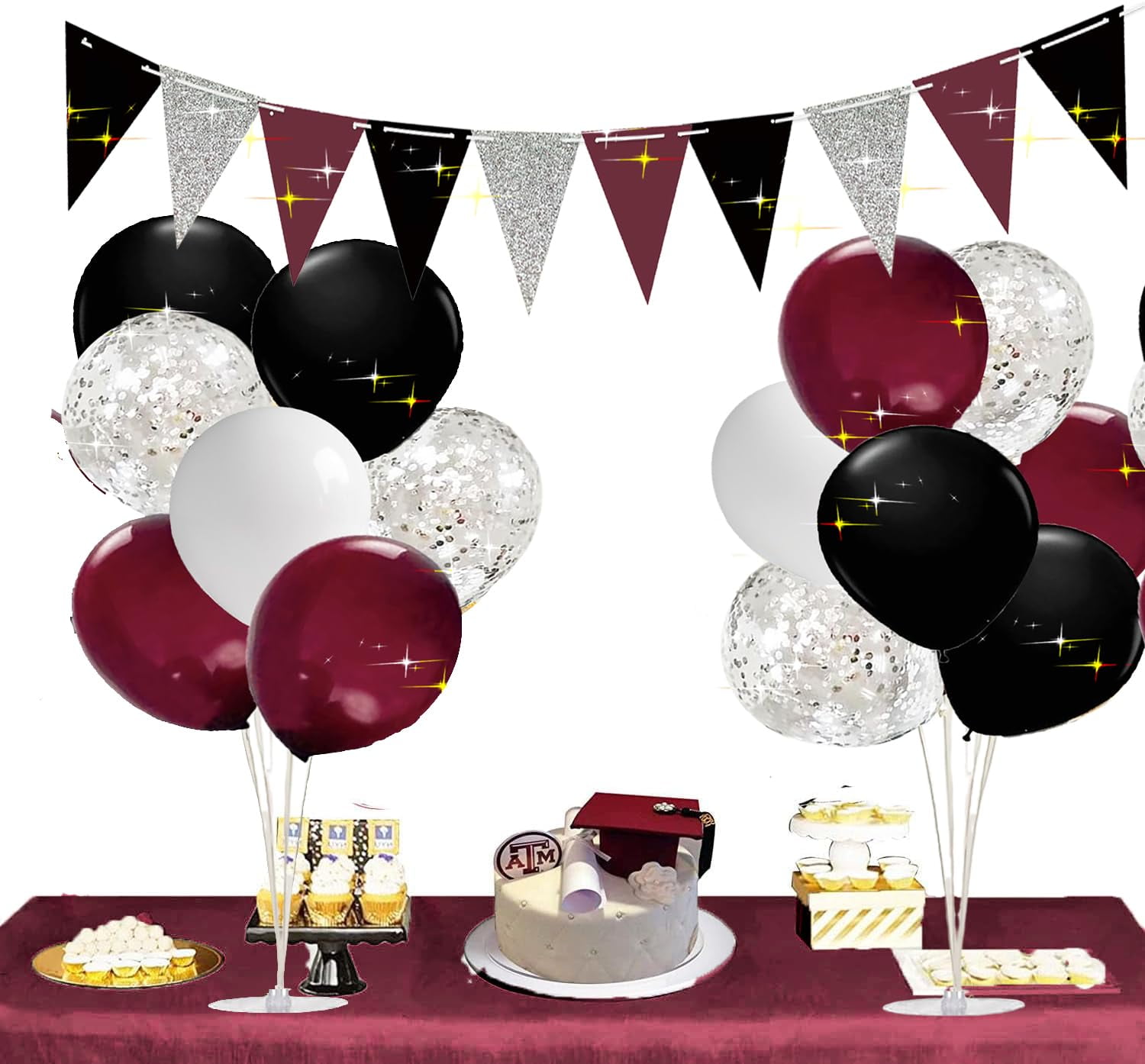 Graduation Decorations Maroon Black 2025/Maroon Graduation Party ...