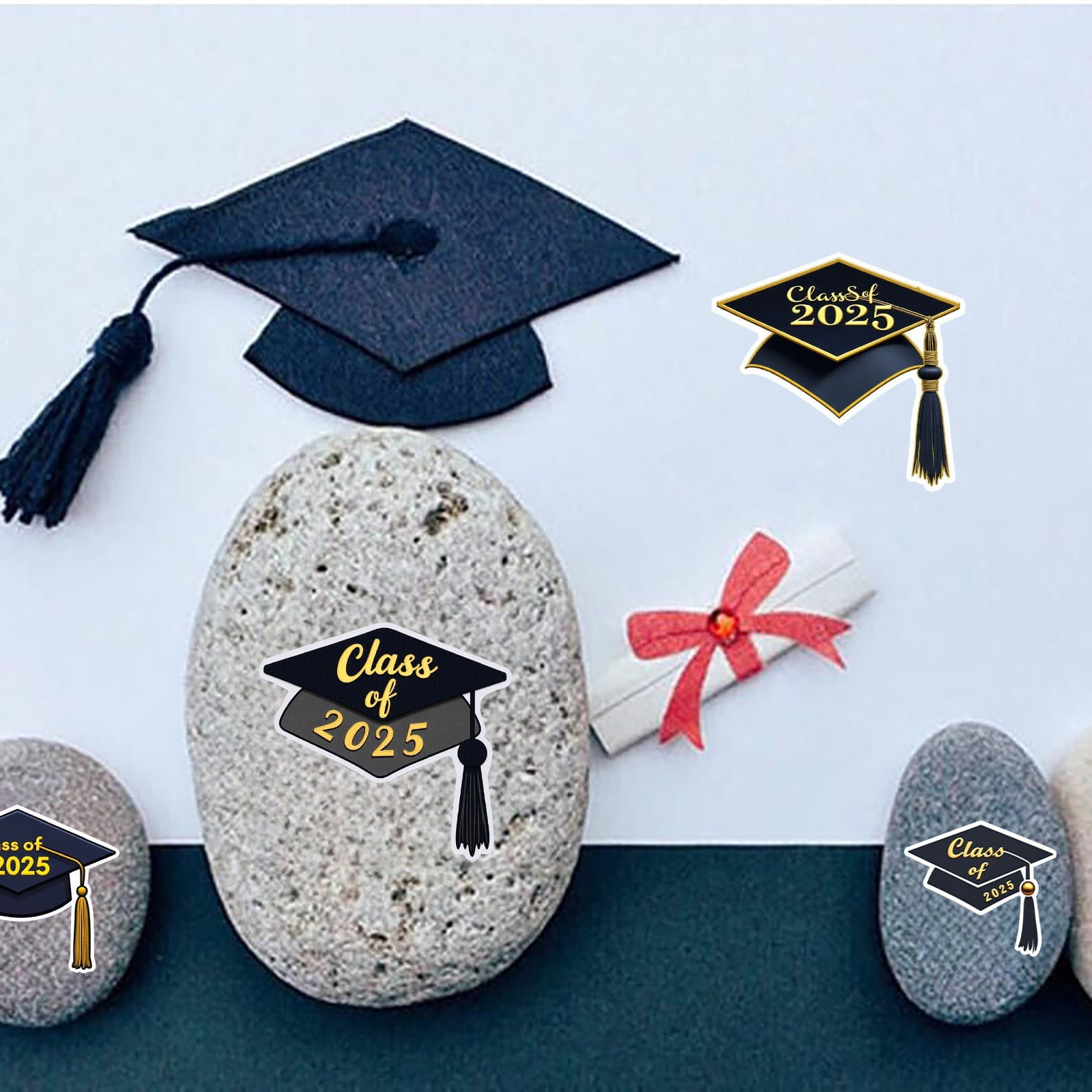 Graduation Decorations Stickers 2025 (4-Pack) – Vibrant Bachelor Hat ...