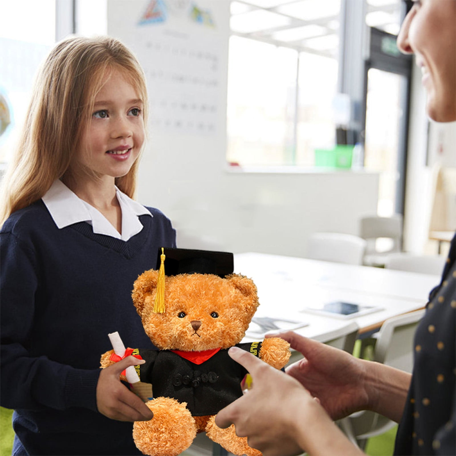 Graduation Doctor Bear Plush Toy - Adorable Stuffed Animal in Mini Graduation Gown with Cap ...