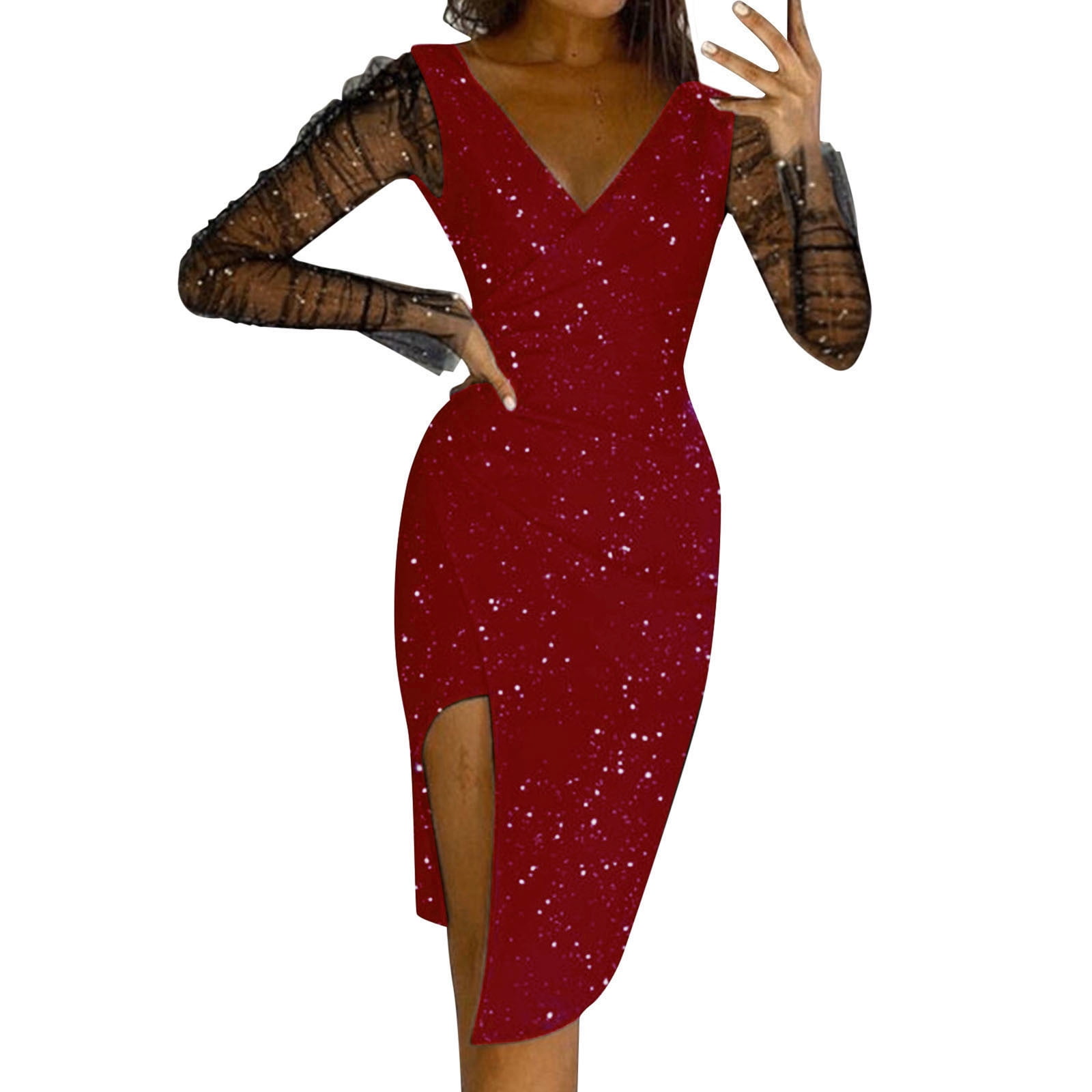 Graduation Dresses Women 2025 Ladies Sexy See Through Mesh Sheer Long ...