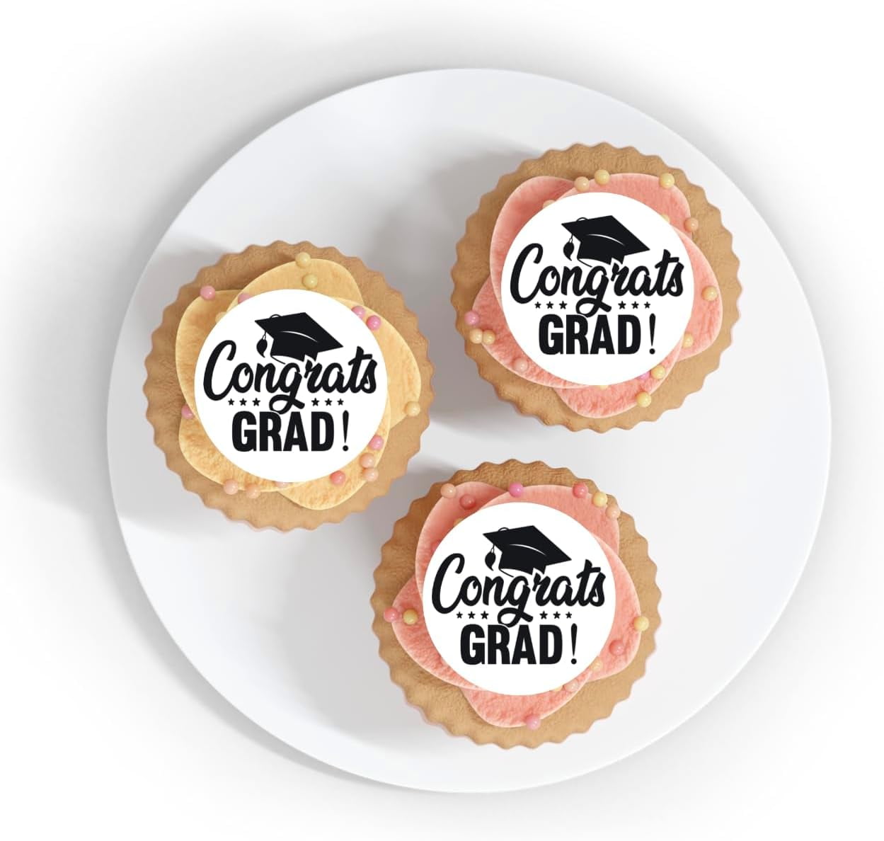 Graduation Edible Cupcake Toppers Decoration, Congrats Grad 2024 Senior ...