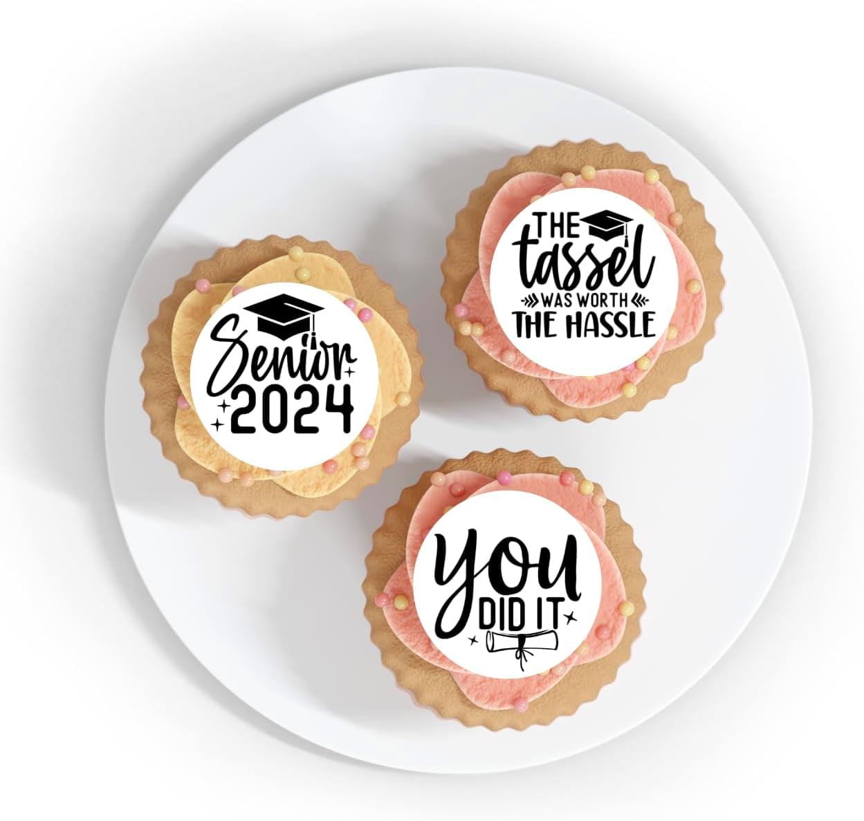 Graduation Edible Cupcake Toppers Decoration, You Did It Grad 2024 ...