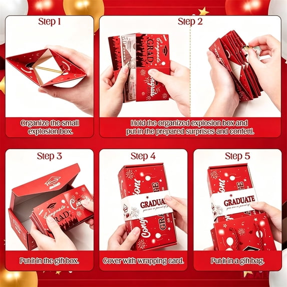 Graduation Exploding Money Gift Boxes for Cash, Pop Up Surprise Money ...