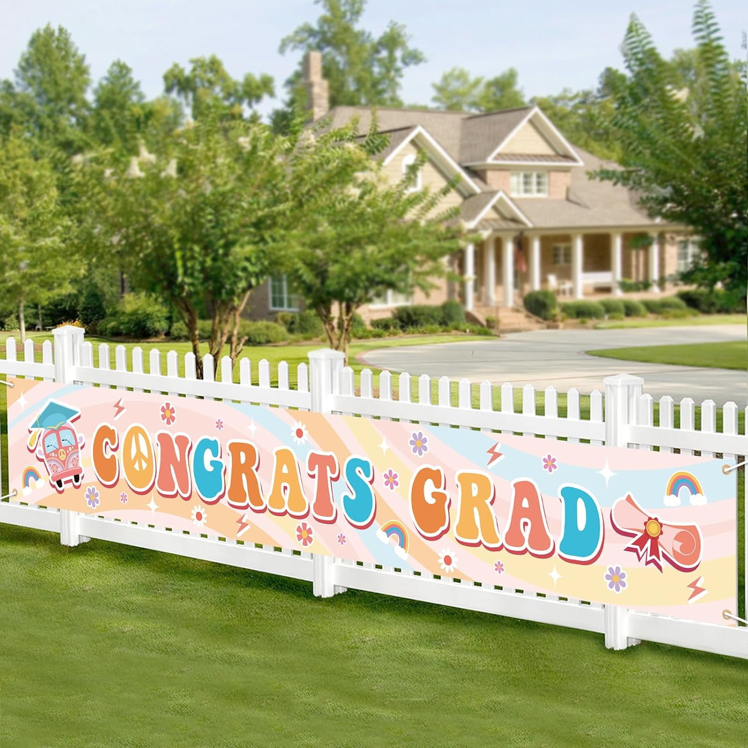 Graduation Fabric Banner Hippie Graduation Photography Backdrop 2024 ...