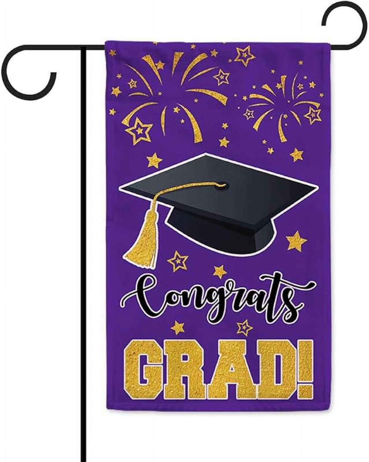 Graduation Flag 2024, Congrats Grad Garden Flag - Hot Pink 12.5x18 inch ...