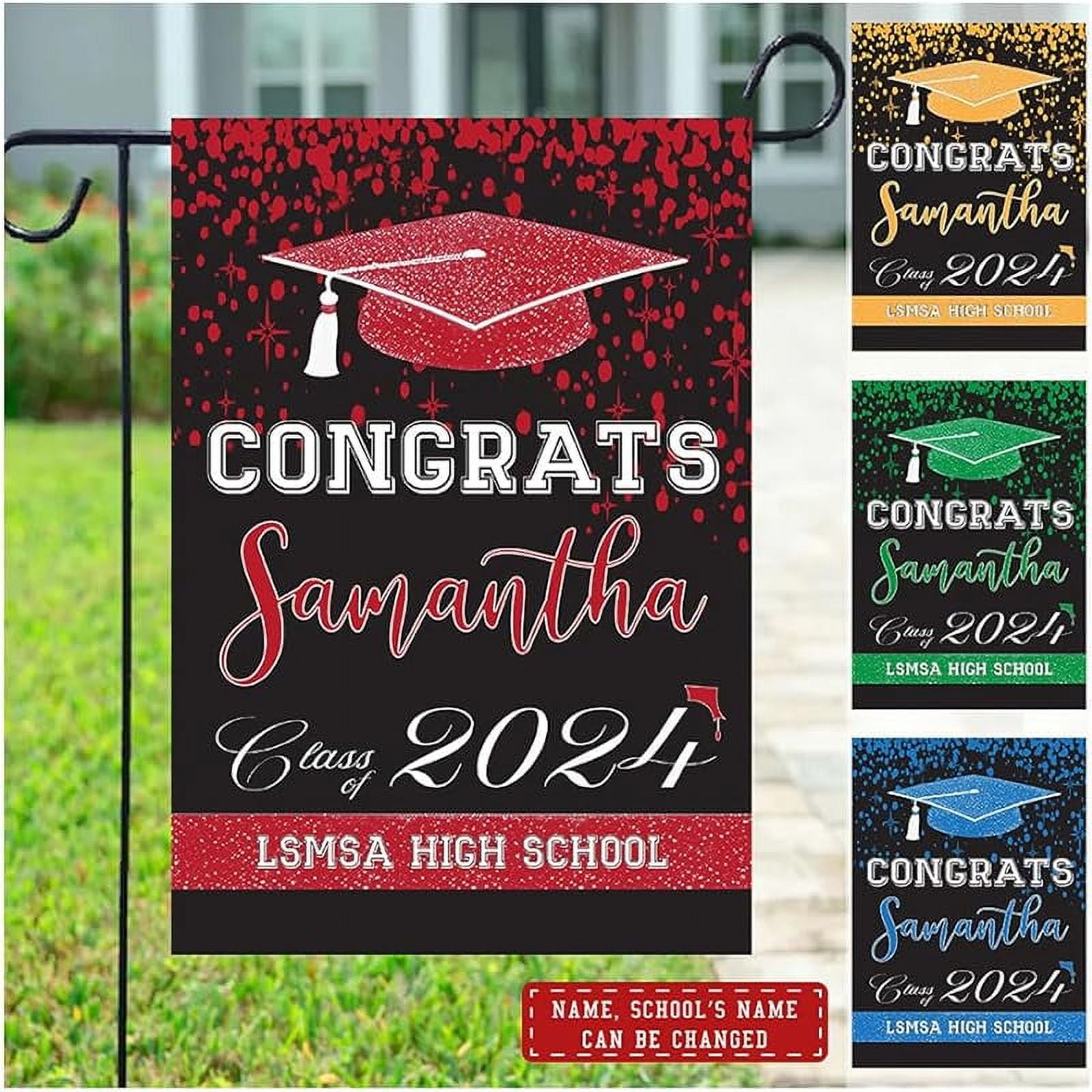 Graduation Flag 2024 Personalized, Congrats Class Of 2024 Garden Flag ...