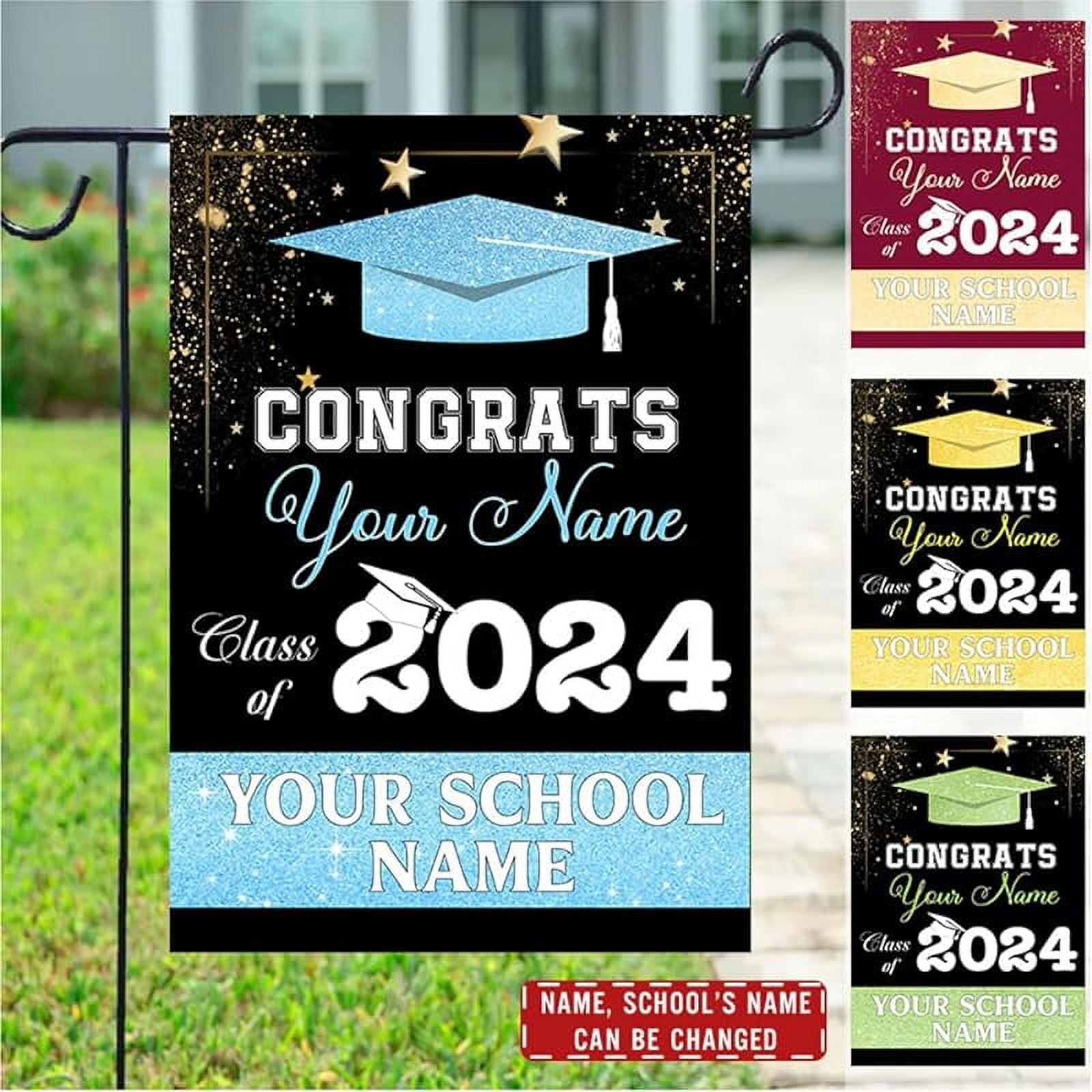 Graduation Flag 2024 Personalized, Congrats Class Of 2024 Garden Flag ...