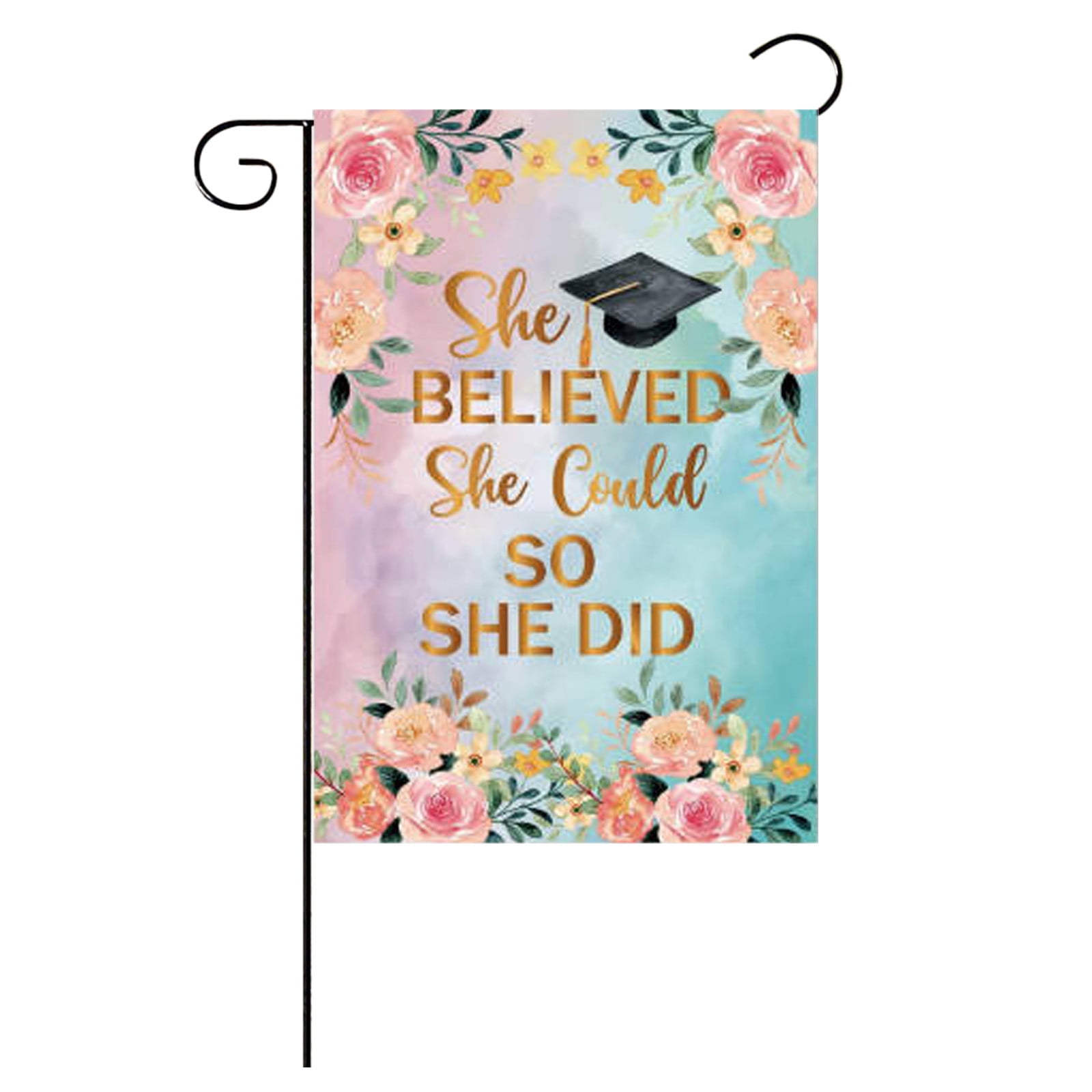 Graduation Flags Banners Garden Decorations Double Polyester Graduation ...