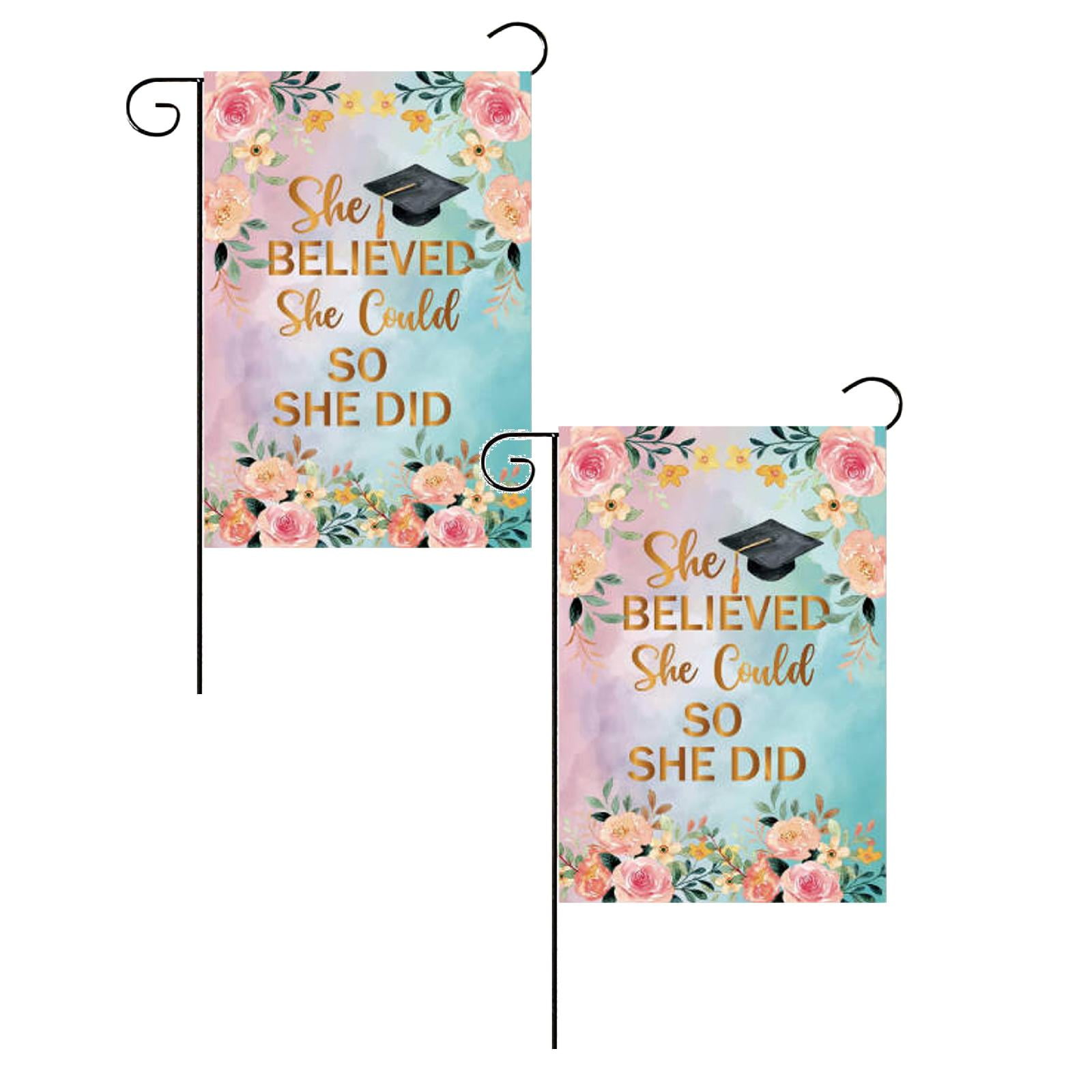 Graduation Flags Banners Garden Decorations Double Polyester Graduation ...