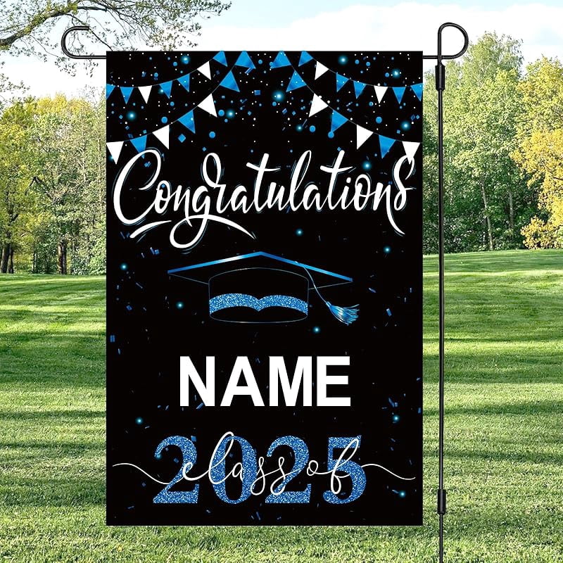 Graduation Flags Personalized 2025, Graduation Garden Flag Double Sided ...