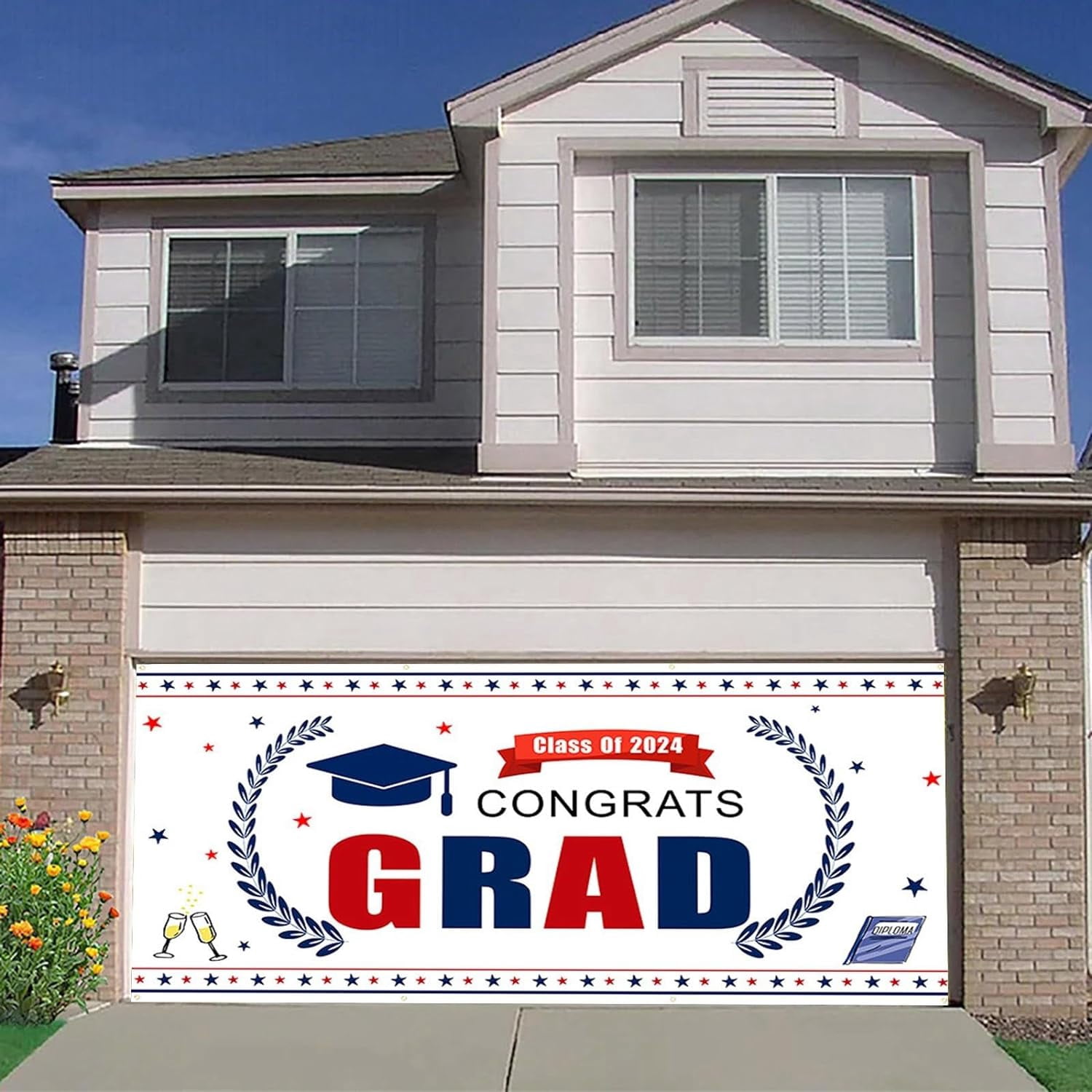 Graduation Garage Door Banner Cover 6X13ft, Large Size Congrats Grad ...