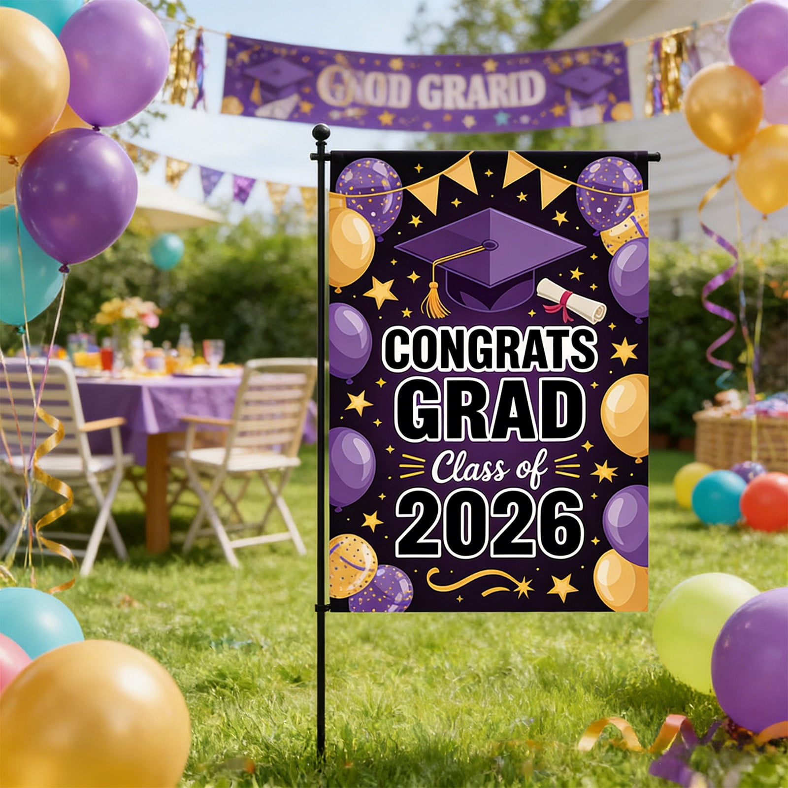 Graduation Garden Flag 12x18 Inch, Celebrate Graduation Party Banner ...
