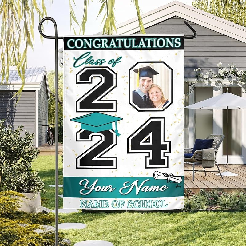 Graduation Garden Flag 2024 | Double Sided Print Graduation Yard Sign ...