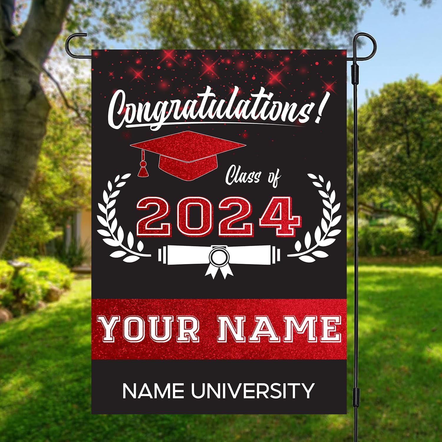 Graduation Garden Flag 2024, Senior Garden Flag 2024, Graduation Yard ...