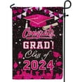 Graduation Garden Flag Class of 2024, Pink Congrats Grade Flag for ...