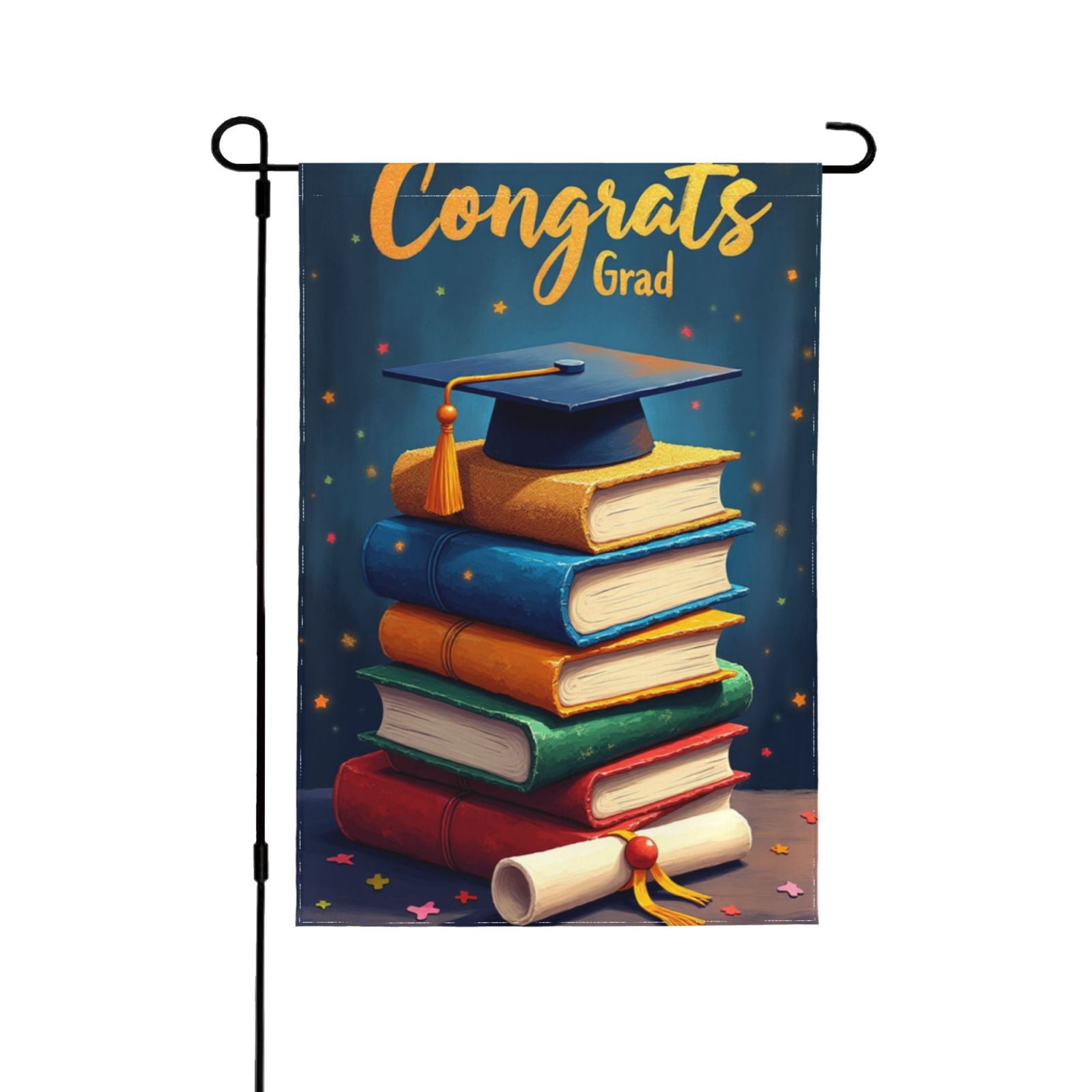 Graduation Garden Flag Garden Flag 12.5x18 Double Sided Burlap, Small ...