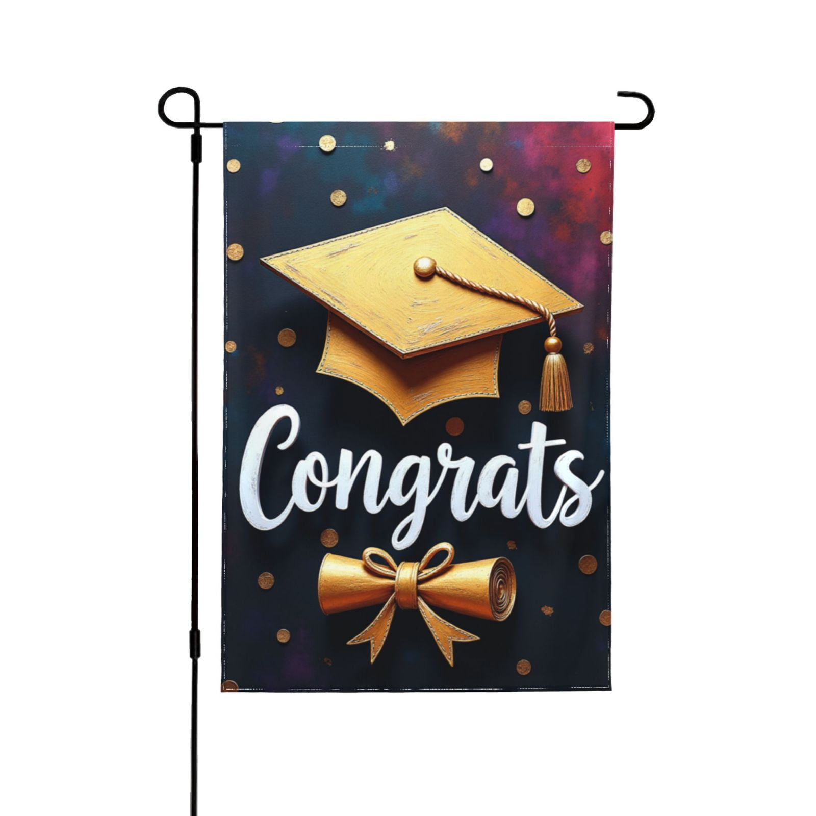 Graduation Garden Flag Garden Flag 12.5x18 Double Sided Burlap, Small ...