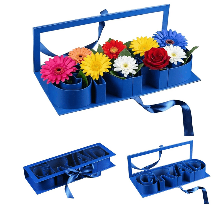 Graduation Gift Box 2026, GRAD Letter Shaped Fillable Cardboard Box for ...