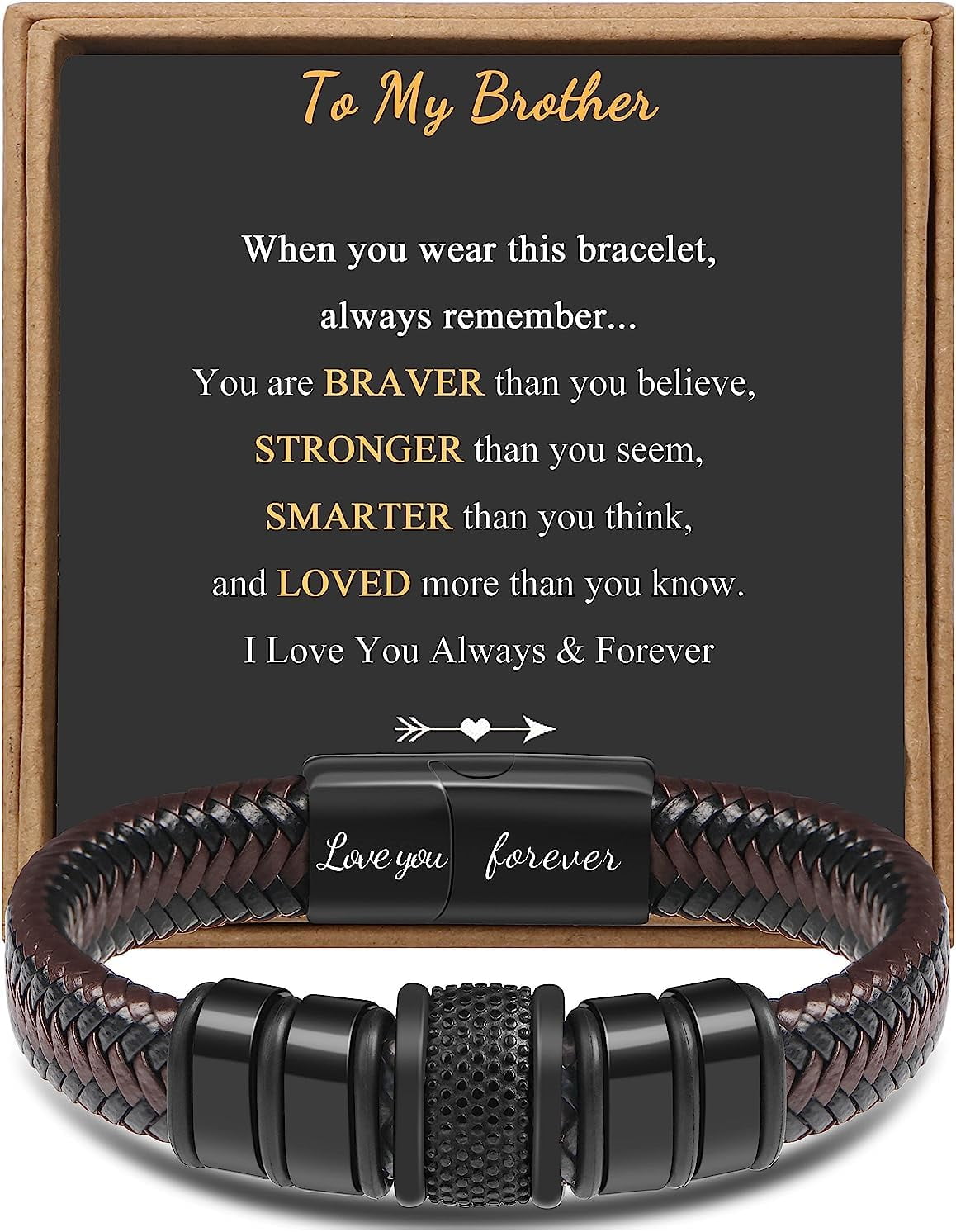 Graduation Gift for Brother Love You Forever Leather Layered Bracelet ...