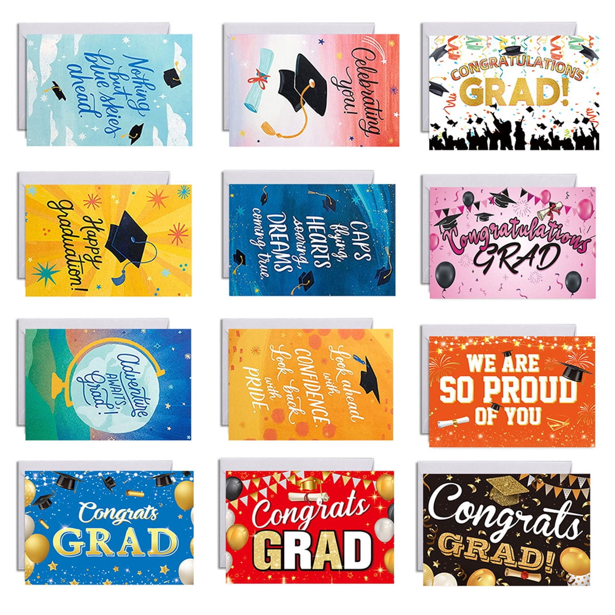 Graduation Gift Card set, with Envelopes, Stickers & Message Inside ...