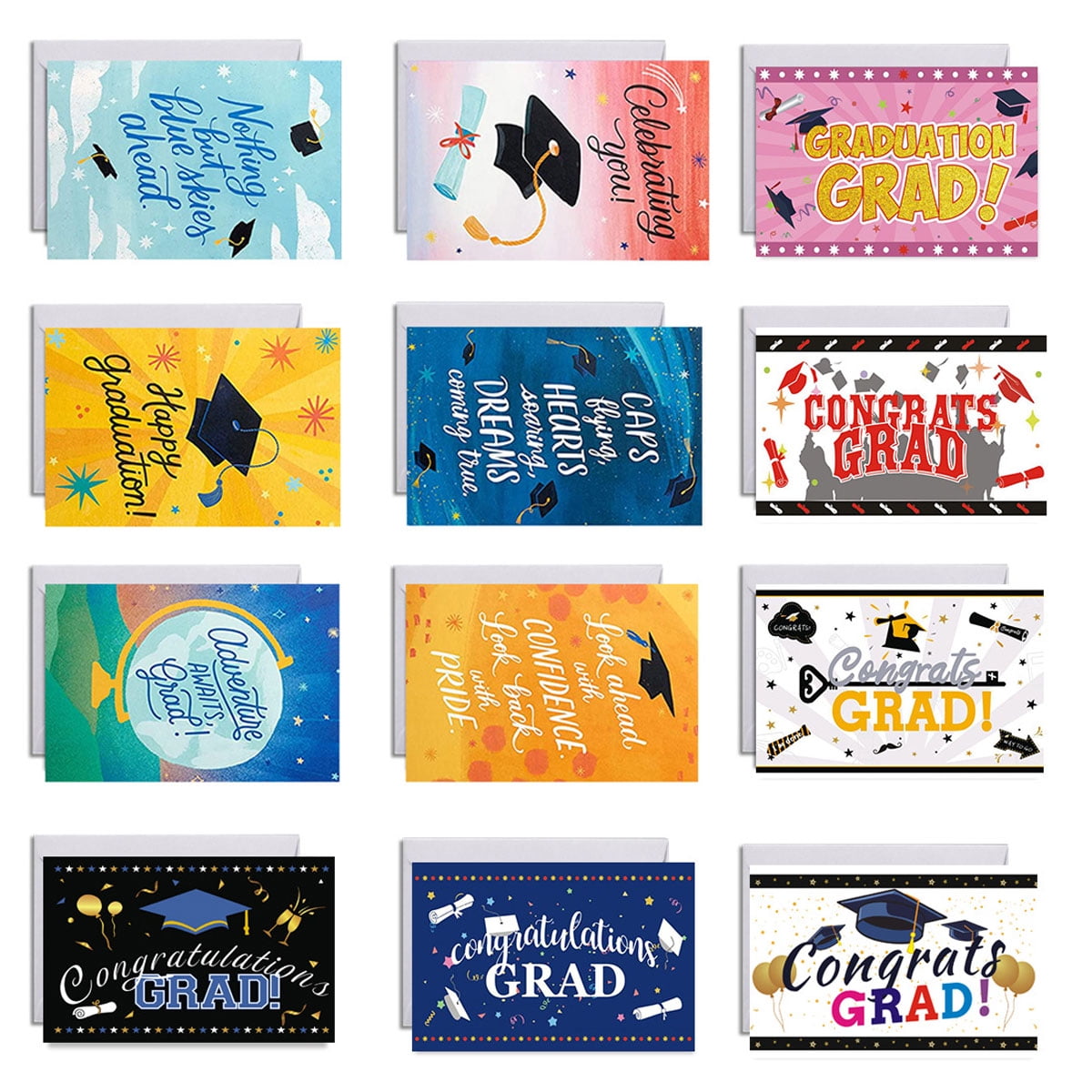 Graduation Gift Card set, with Envelopes, Stickers & Message Inside ...
