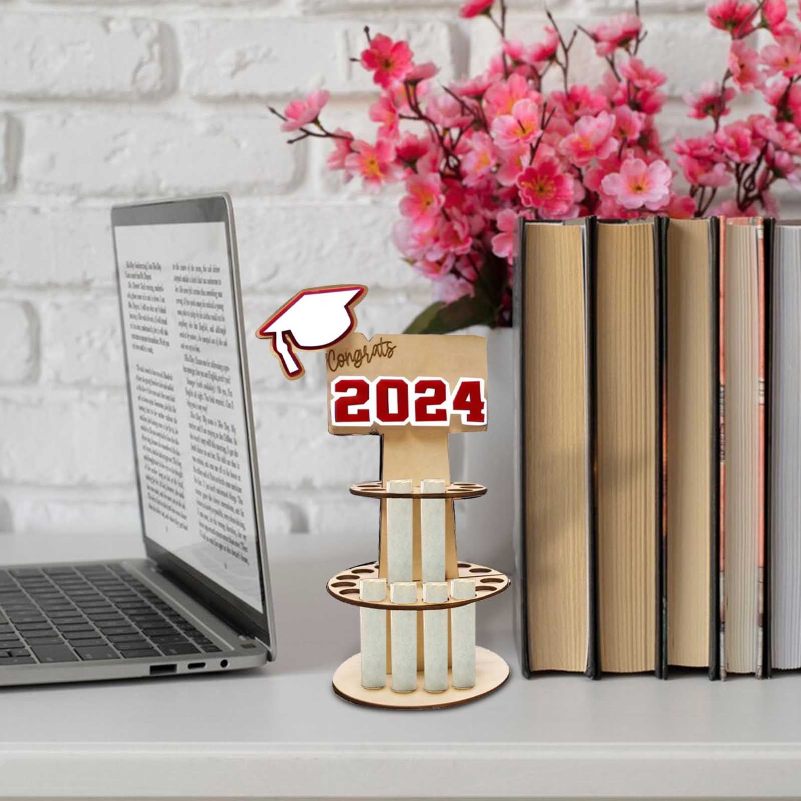 Graduation Gift Money Holder 2024 - Wooden Cash Card Wallet with 3D Cap ...
