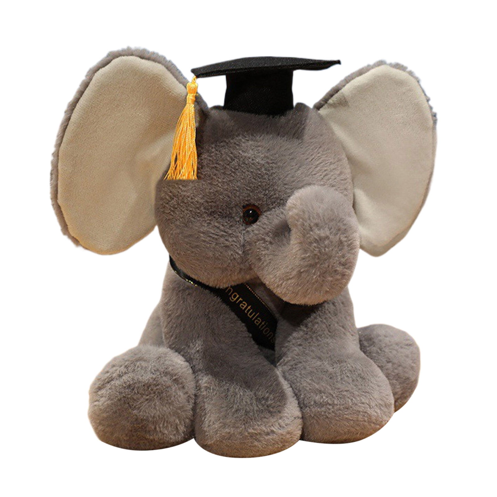Graduation Gift Plush Elephant Stuffed Animal with Hat - Soft Huggable ...