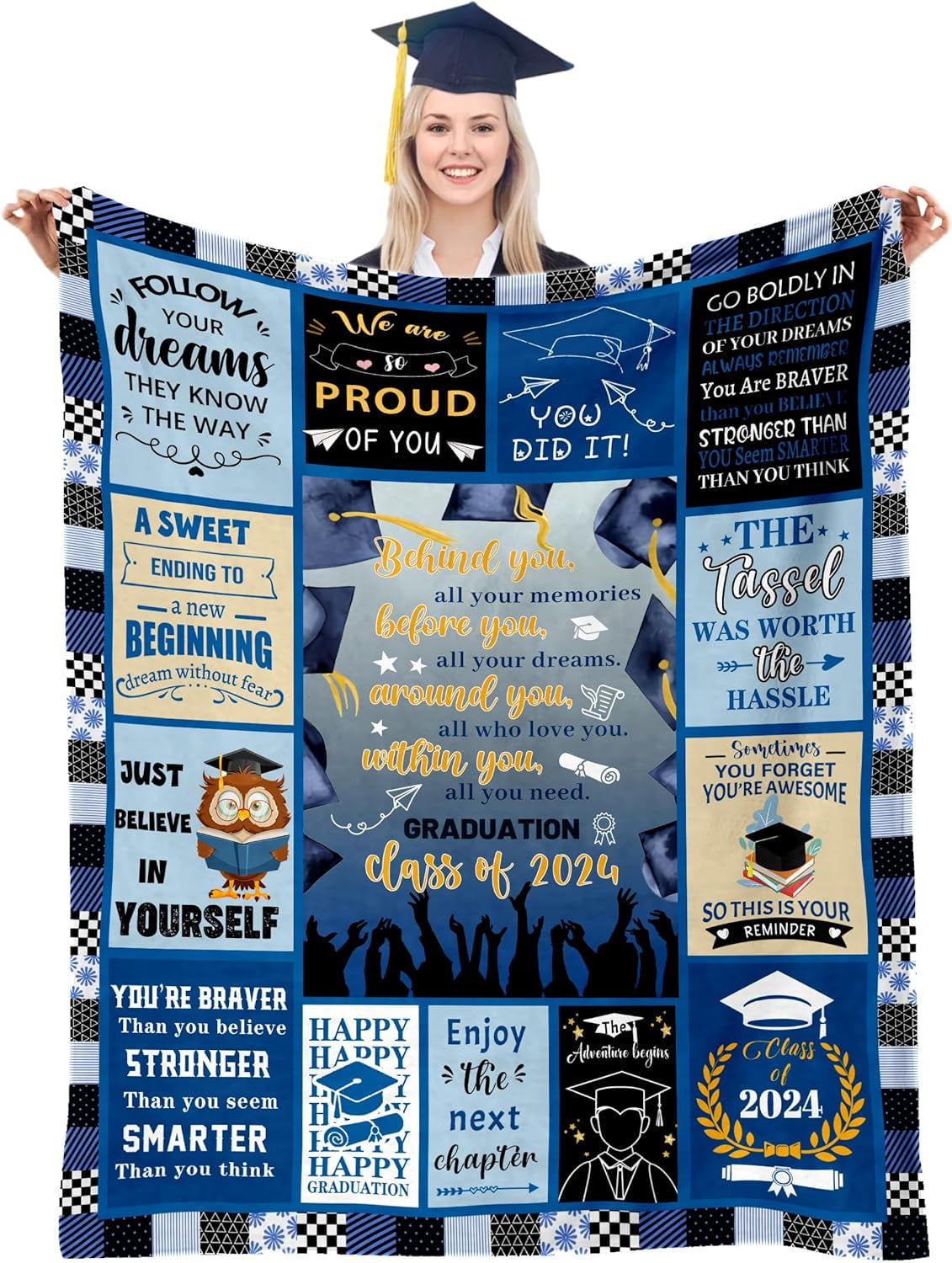 Graduation Gifts 2024, Graduation Blanket for Him, Graduation ...