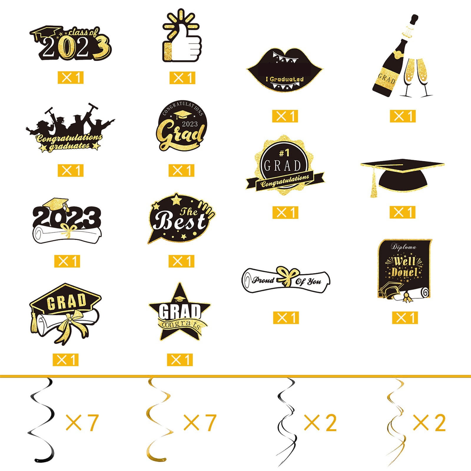 Graduation Gifts Class of 2025 Graduation Party Decorations Set Gold ...