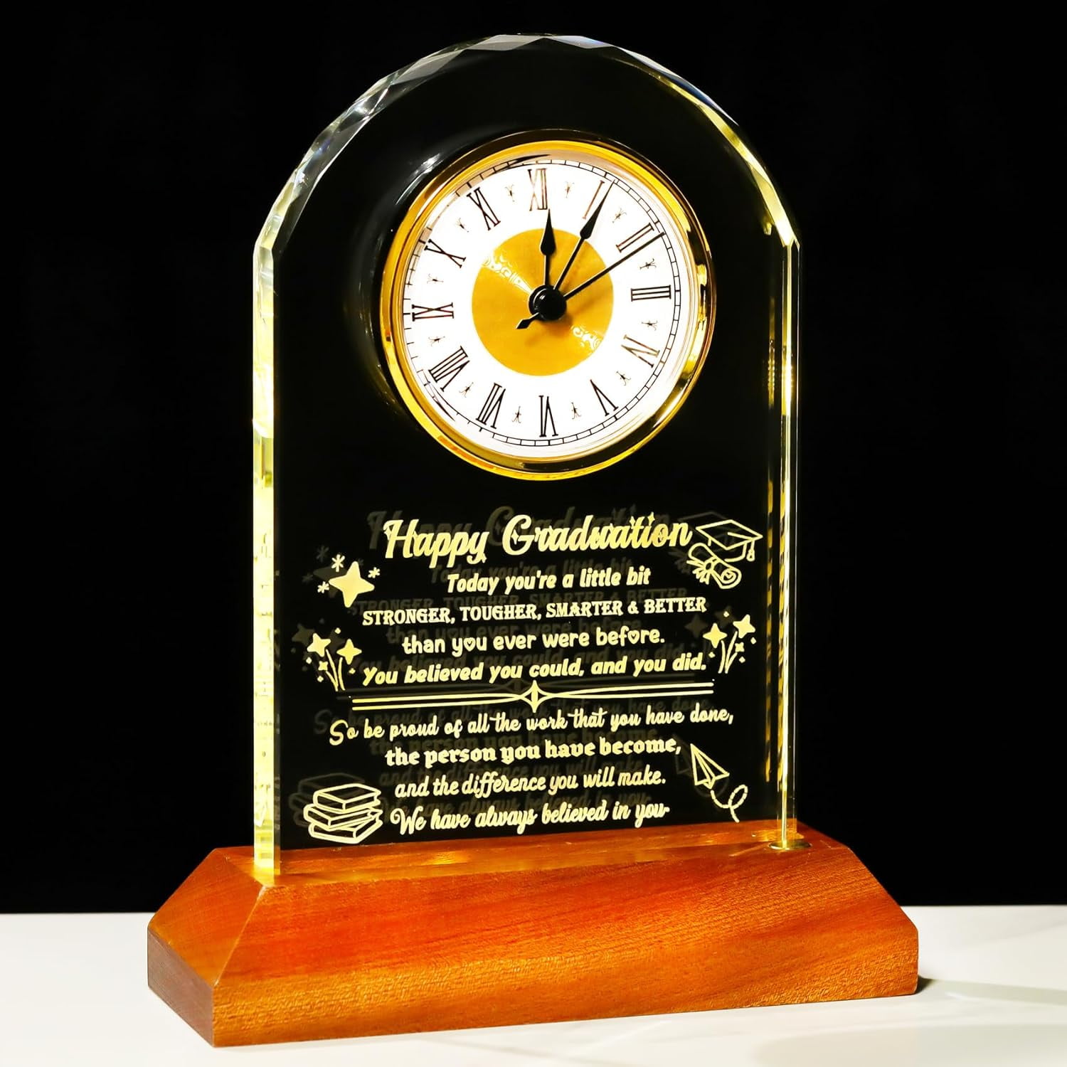 Graduation Gifts for Him Her Clock Class of 2026 with Wooden Light Base ...