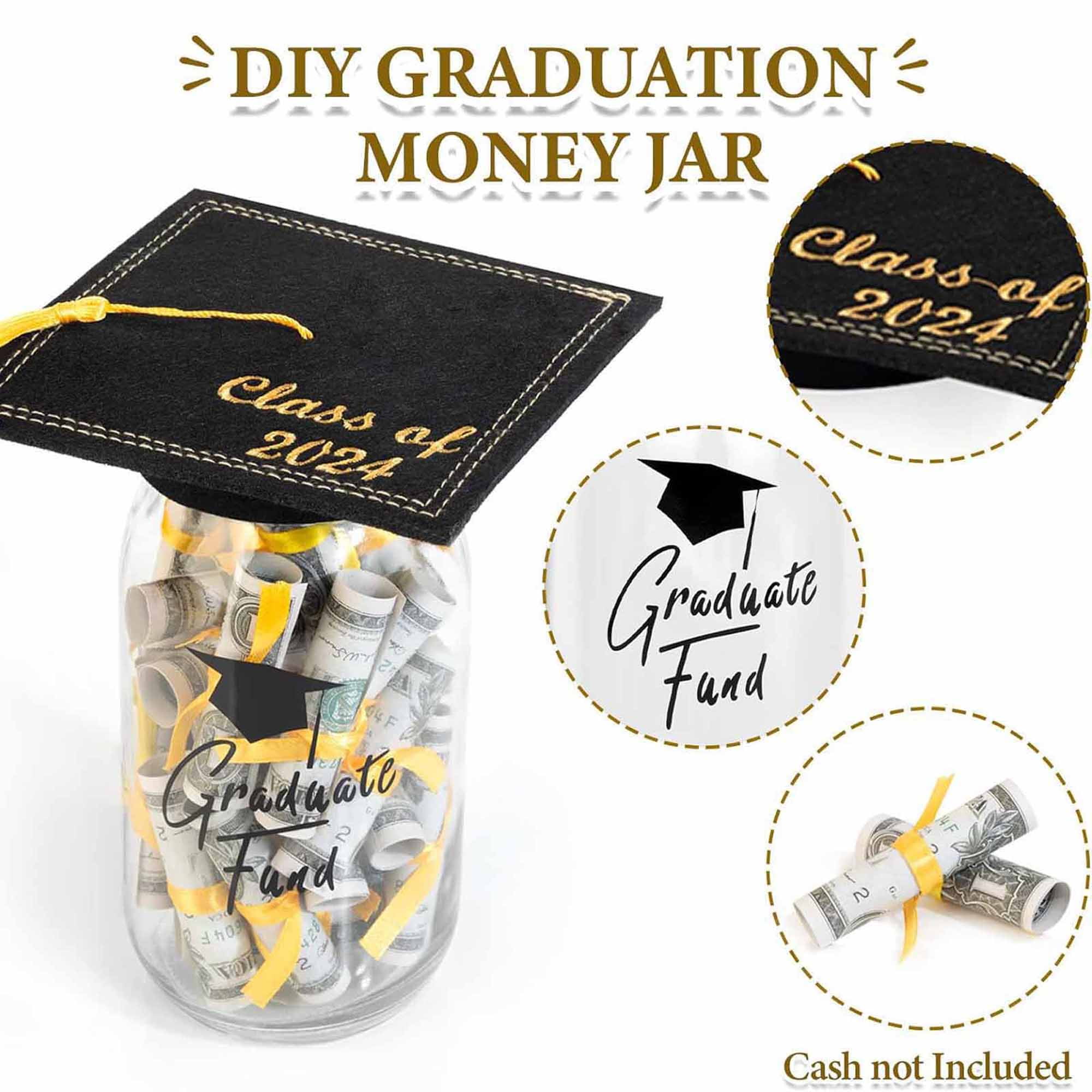 Graduation Gifts DIY Graduation Mason Jar with Graduation Cap Ribbon ...