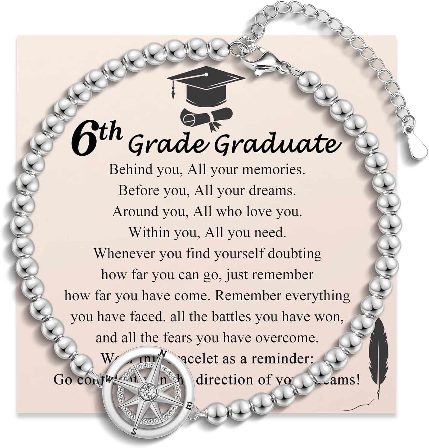 Graduation Gifts for Her Girls Women, Class of 2025 Compass Bracelet ...