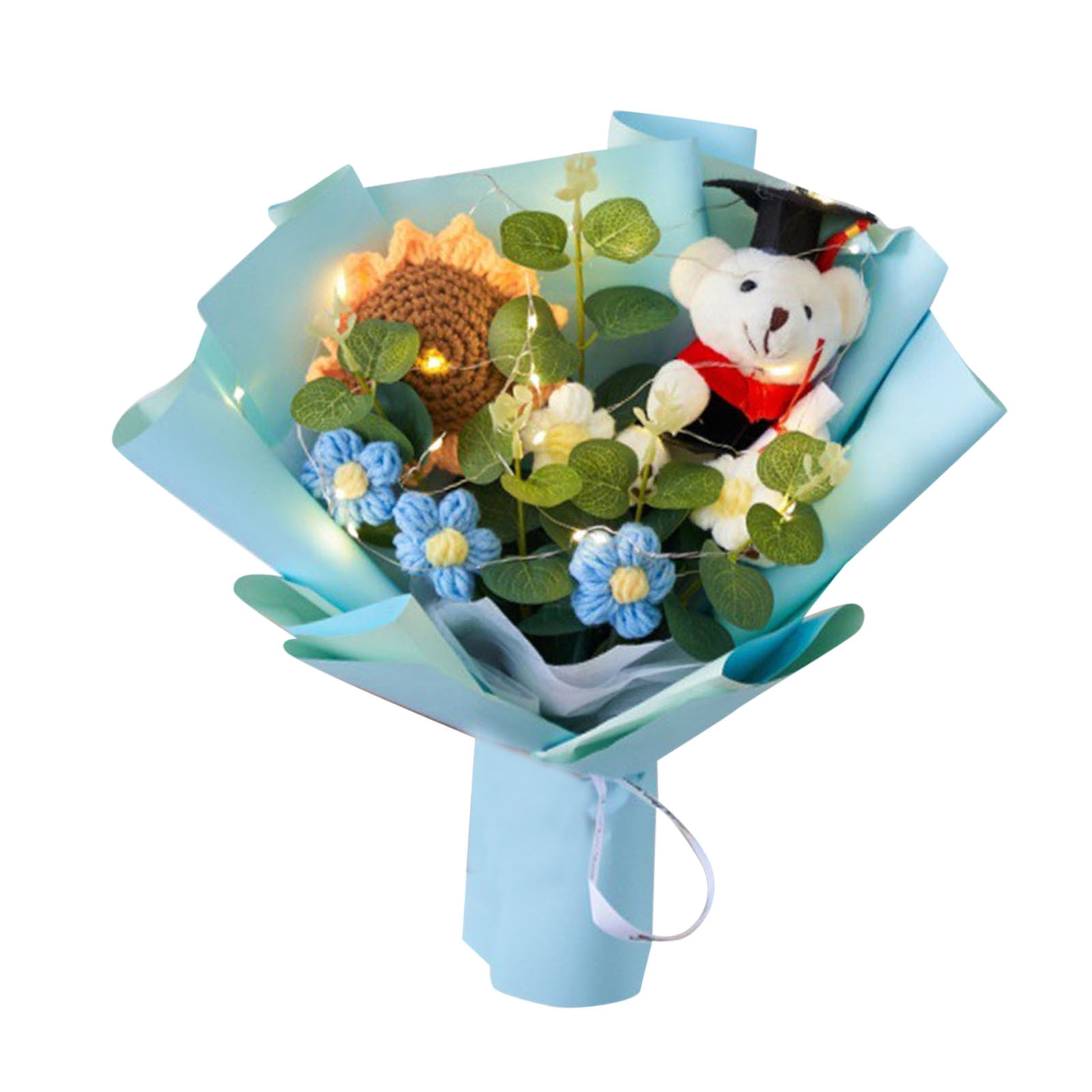 Graduation Gifts for Her Handmade Yarn Bear Bouquet Teddy Bear ...