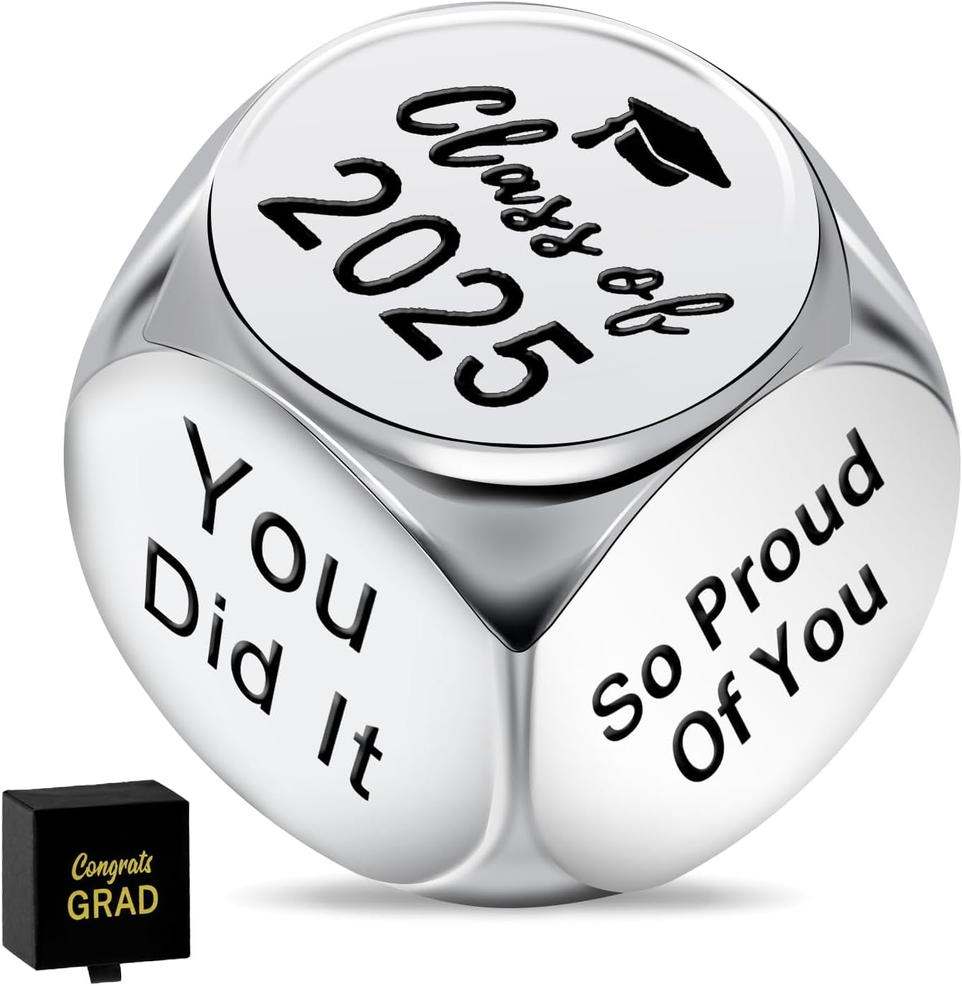 Graduation Gifts - Inspirational Positive Metal Dice, Class of 2025 ...