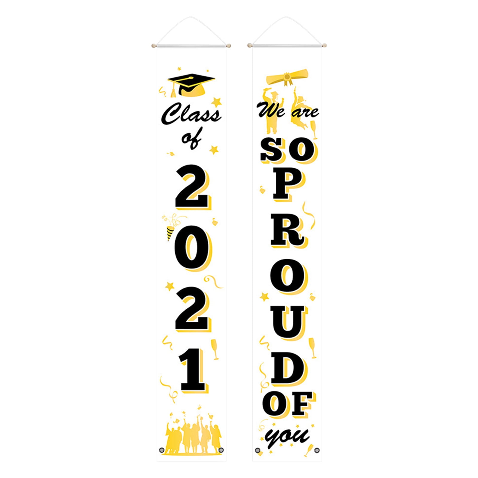 Graduation Gifts! PRETXORVE 2021 Graduation Banners Hanging Flags Porch ...