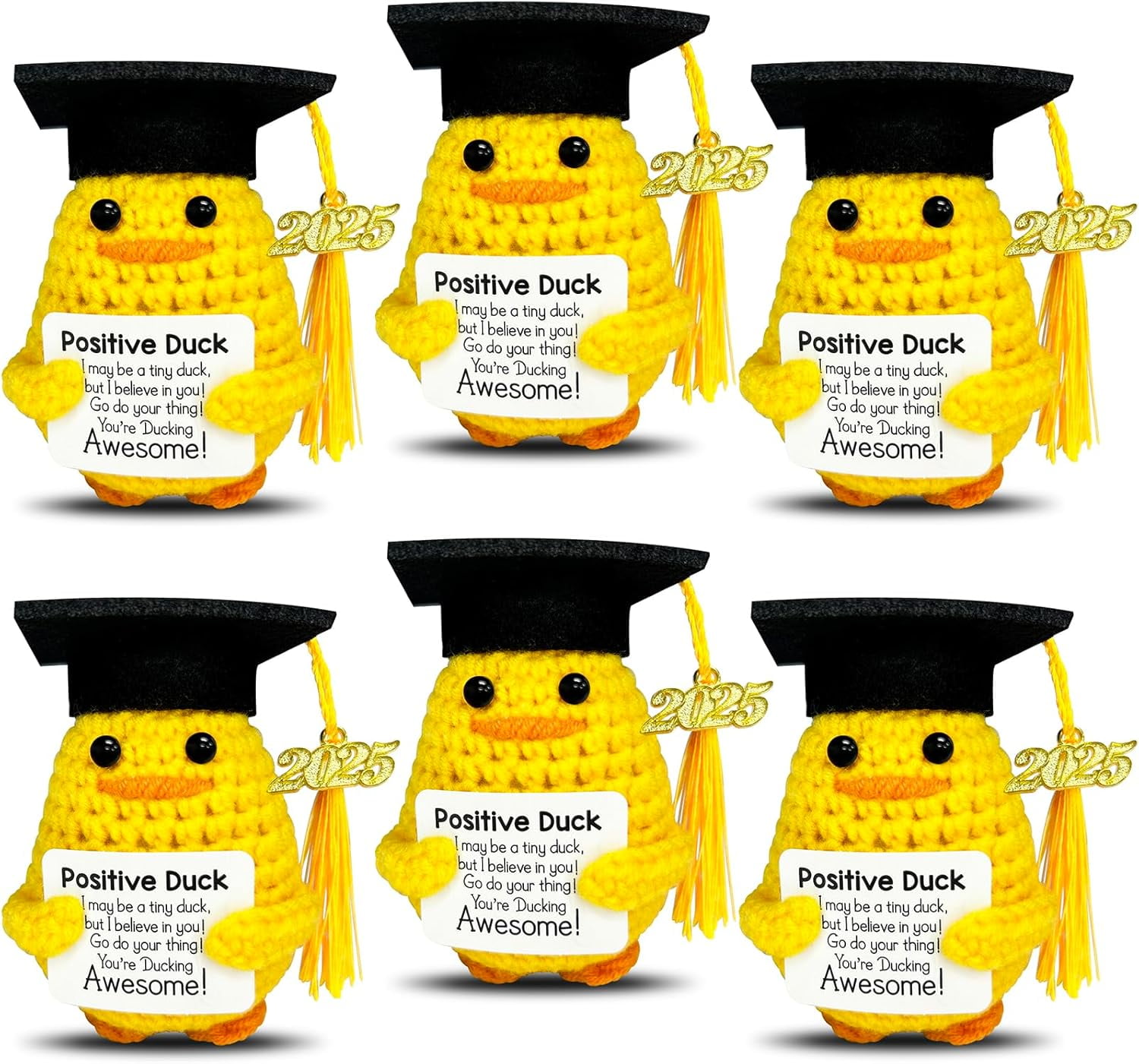 Graduation Gifts Set Class Of 2025，6 Pcs Positive Ducks With Grad Cap ...