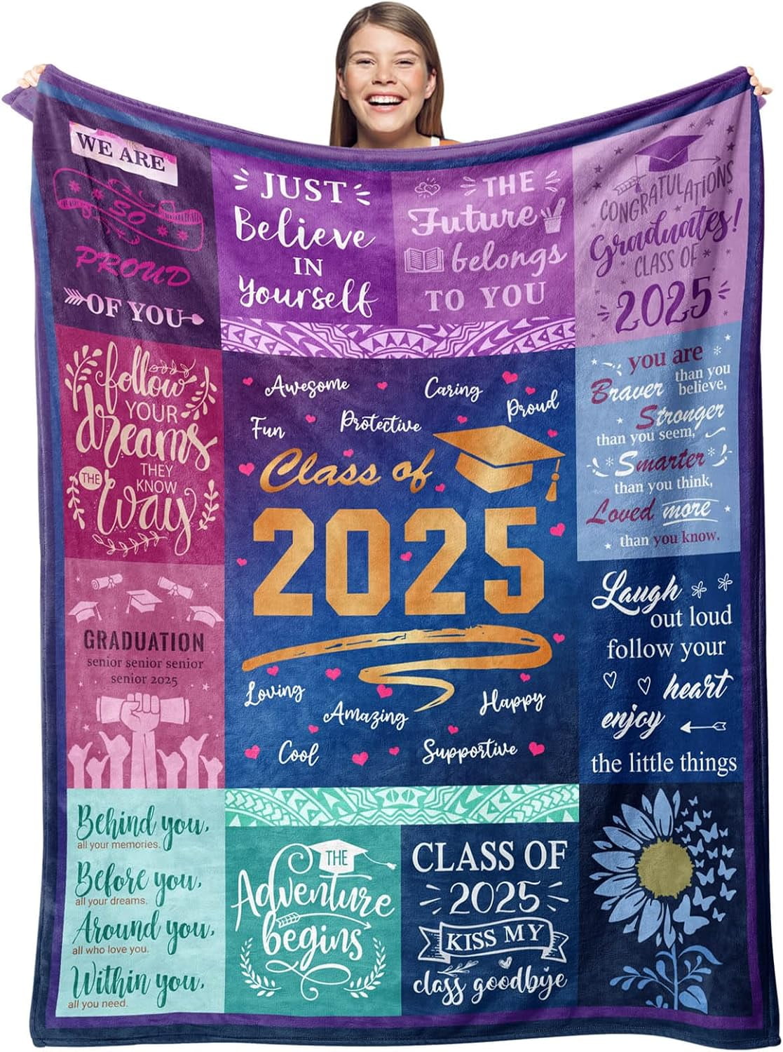 Graduation Gifts Throw Blanket - 2025 High School College Graduation ...